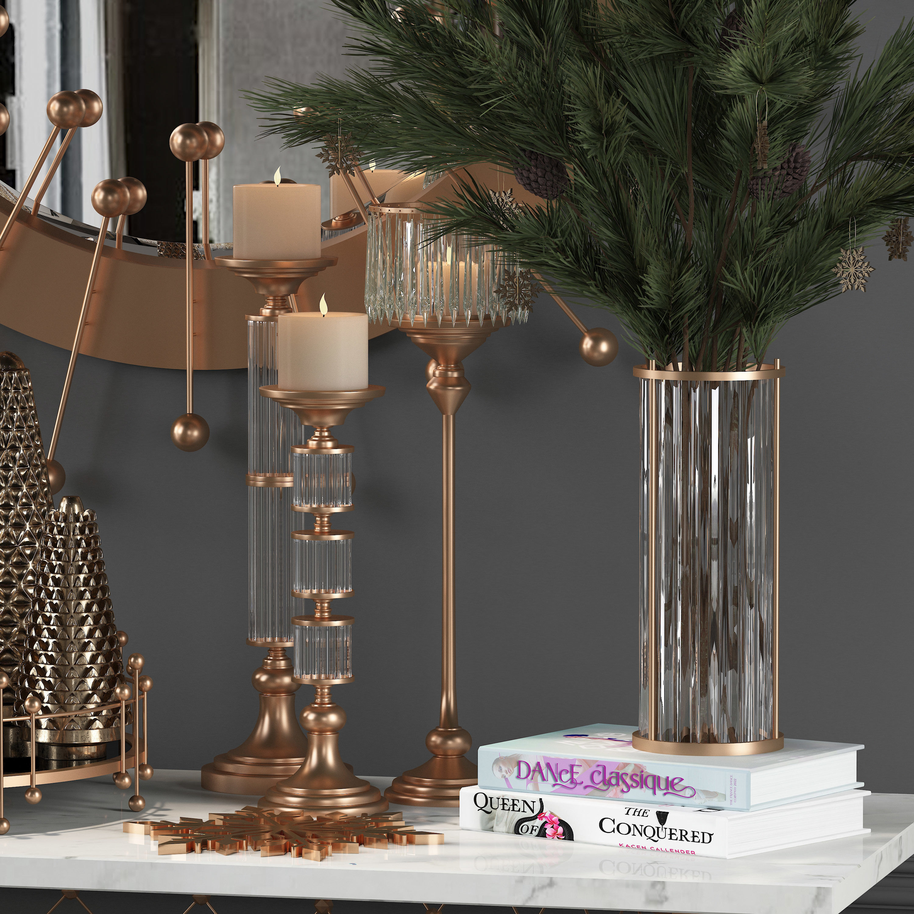 CRYSTAL DECORATIVE SET 3D model | CGTrader