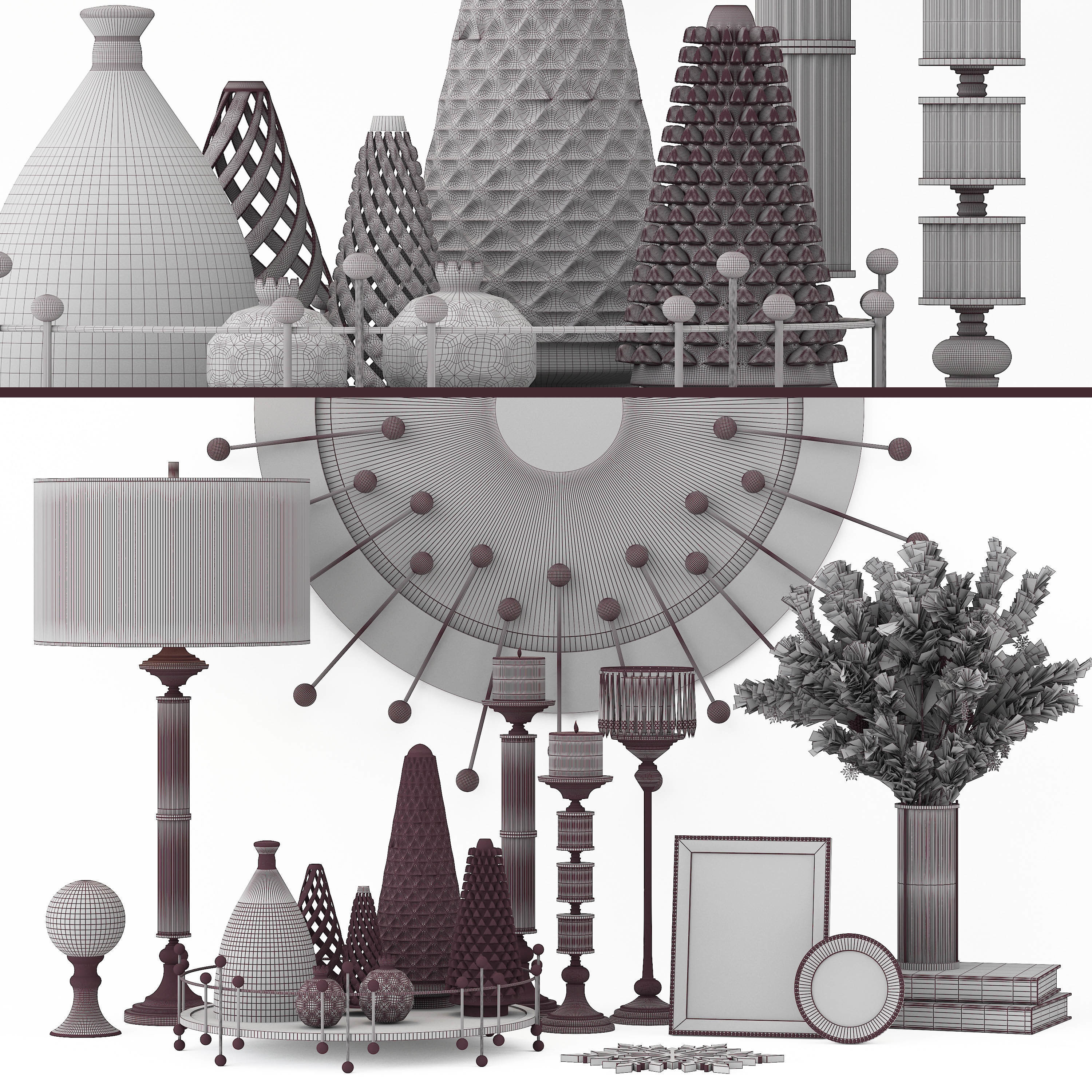 CRYSTAL DECORATIVE SET 3D model | CGTrader