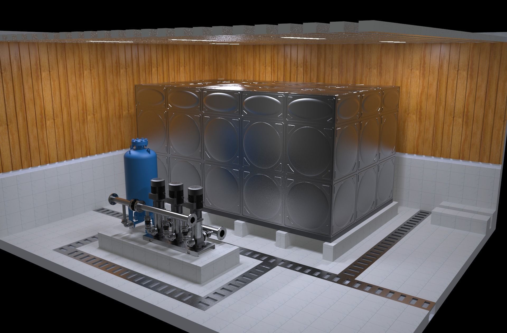 Small water supply pump house model 3D model rigged | CGTrader