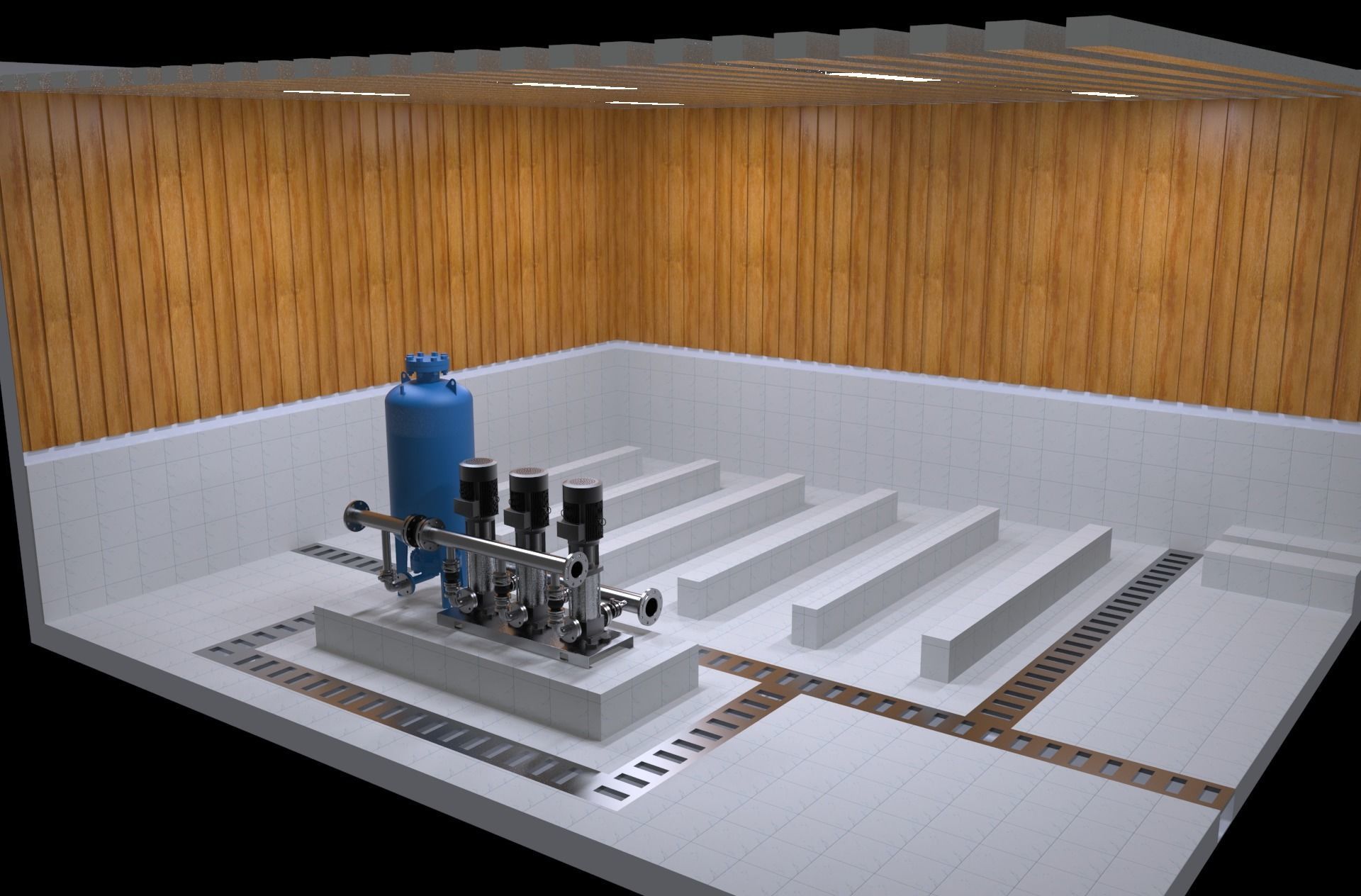 Small water supply pump house model 3D model rigged | CGTrader