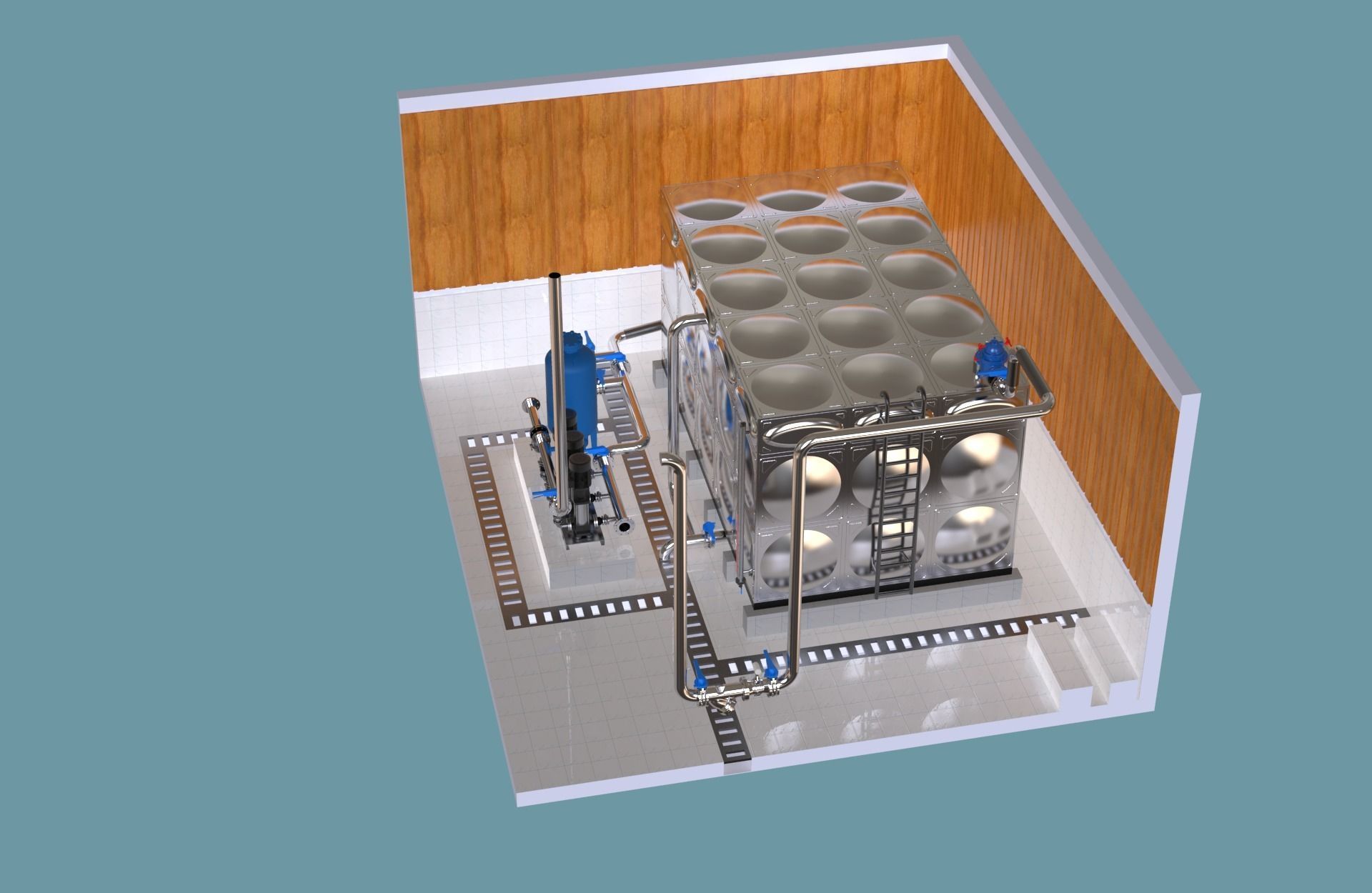 Small water supply pump house model 3D model rigged | CGTrader