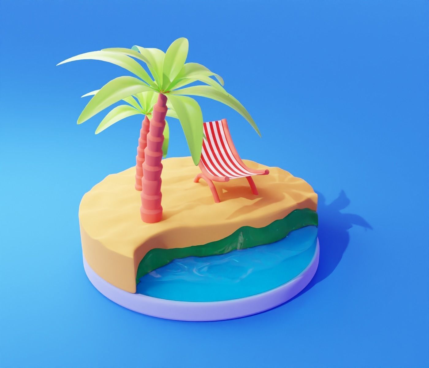 Beautiful beach art free 3d model free 3D model | CGTrader