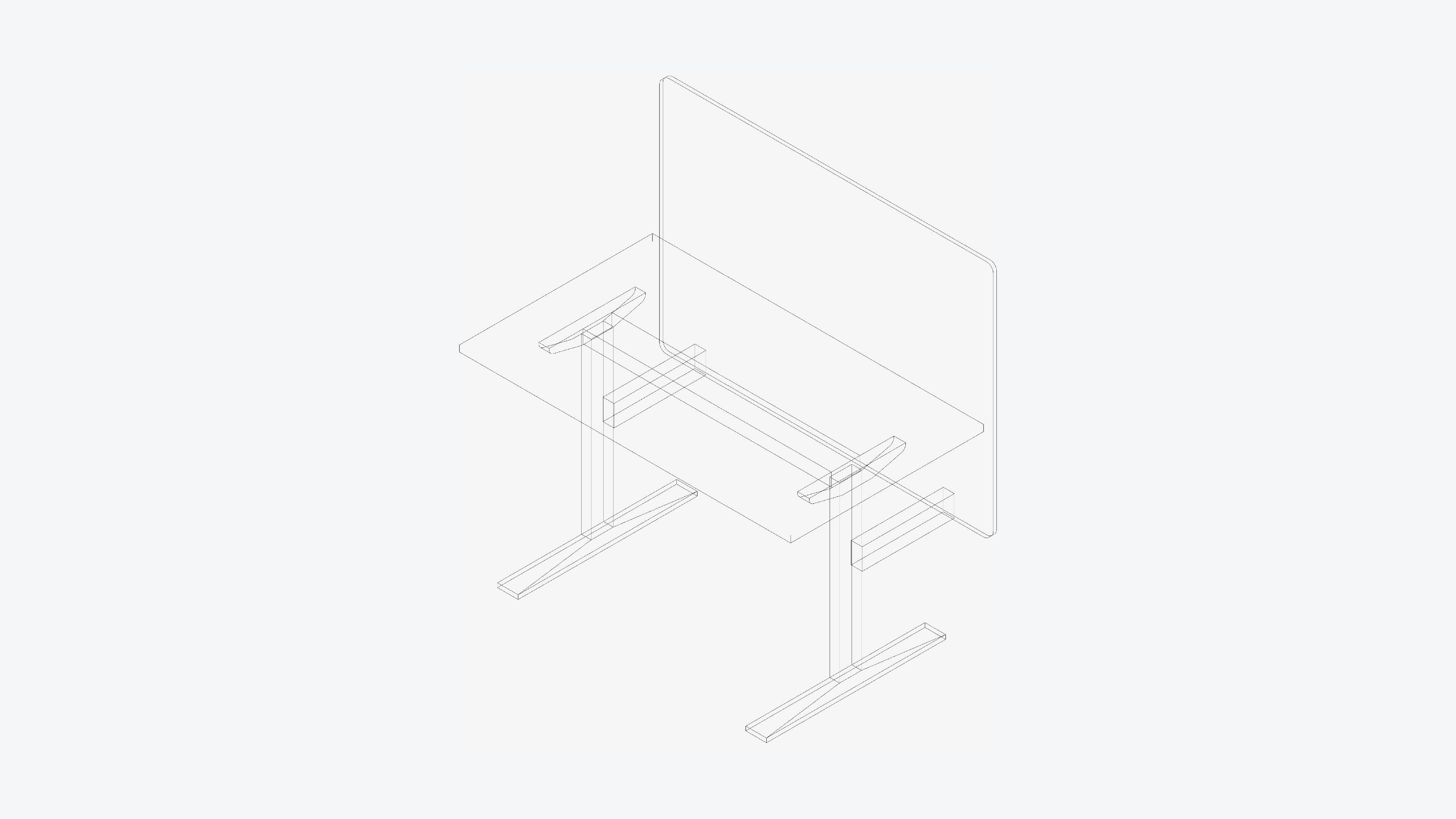 3D model Desk - Single - Officetec - Angular - Linear - Fixed Height VR ...