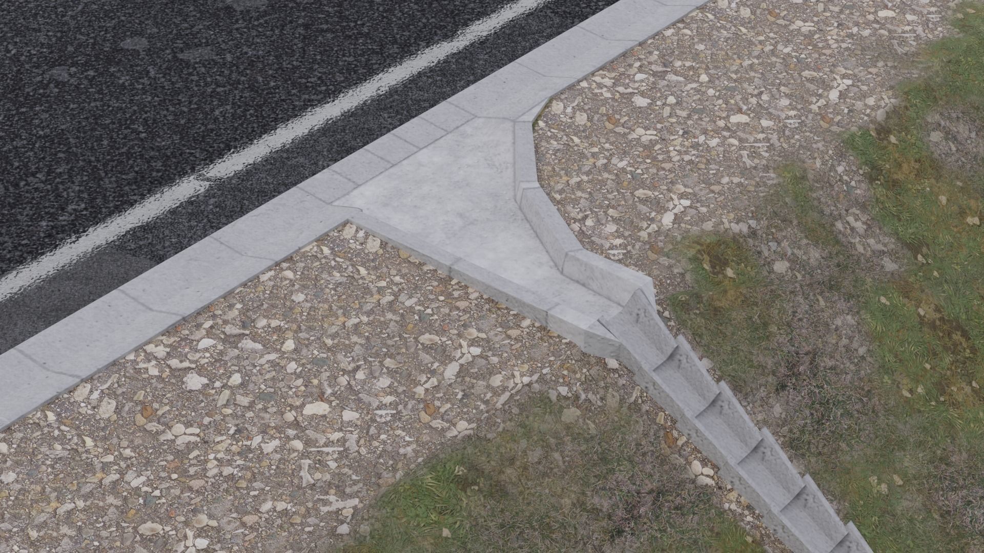 3D model Road Stepped spillway set VR / AR / low-poly | CGTrader