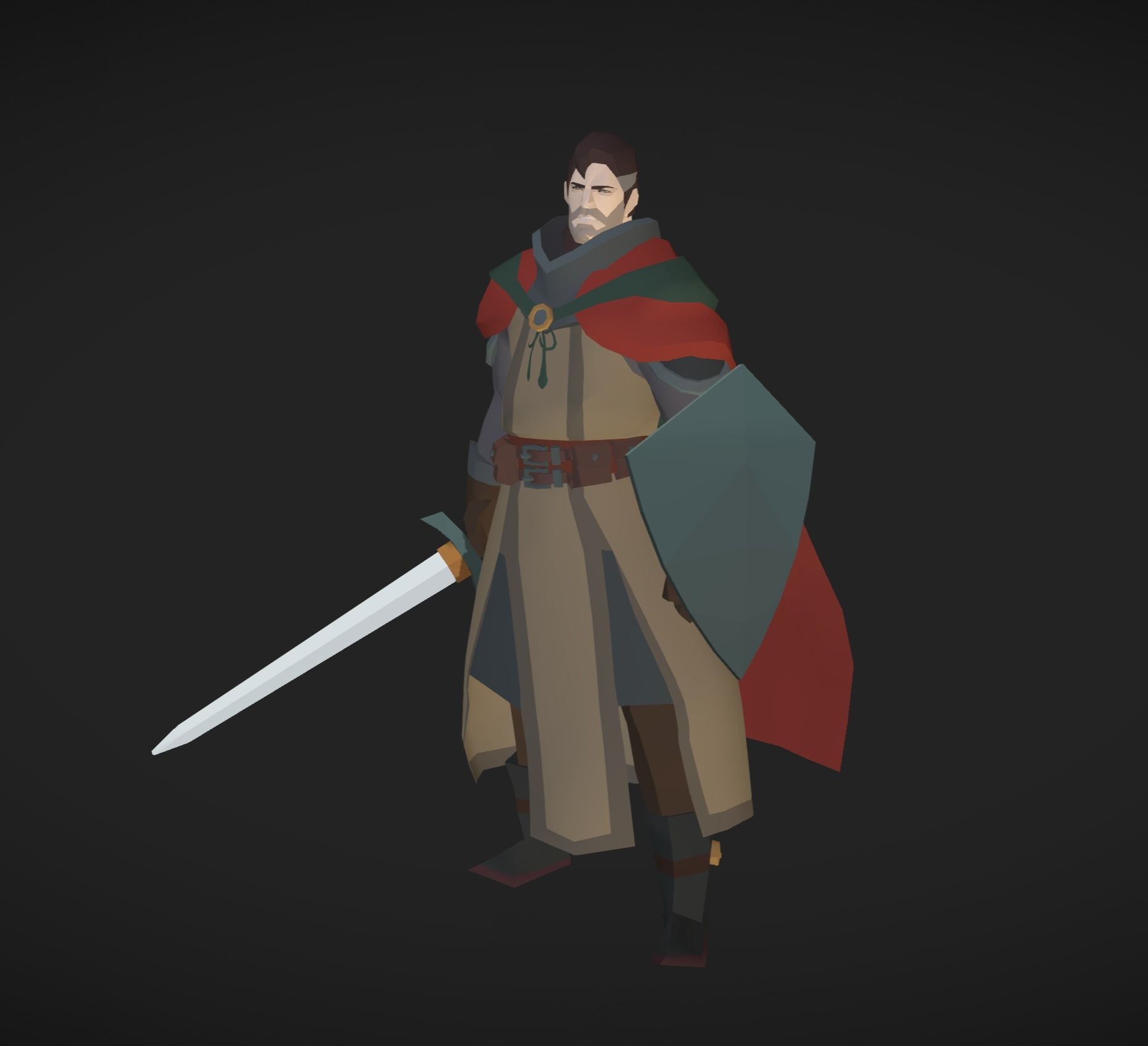 3D model Classic RPG Style 01 Auther Warrior Archer Swordman VR / AR ...