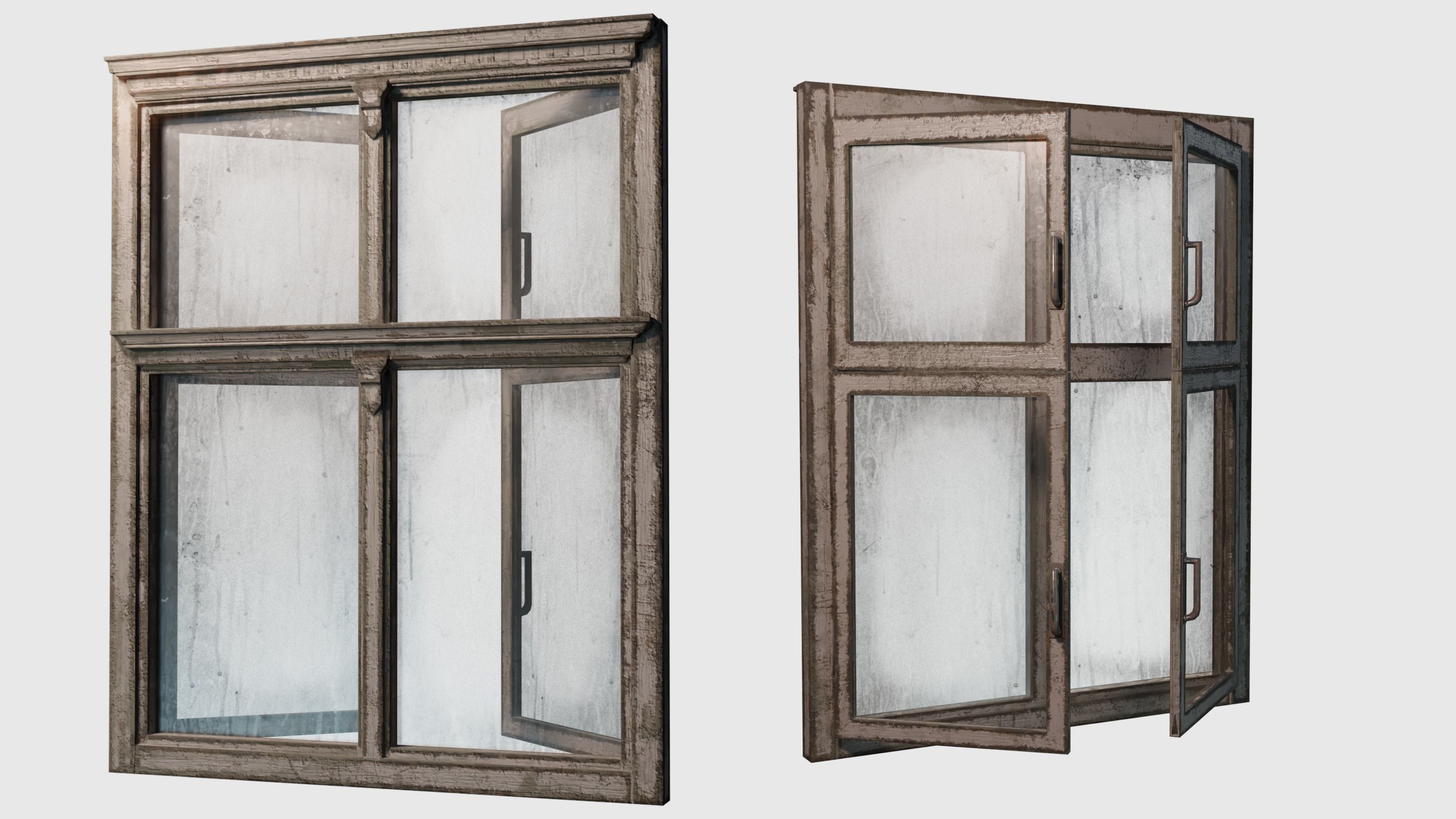 3D model Old Windows pack VR / AR / low-poly | CGTrader