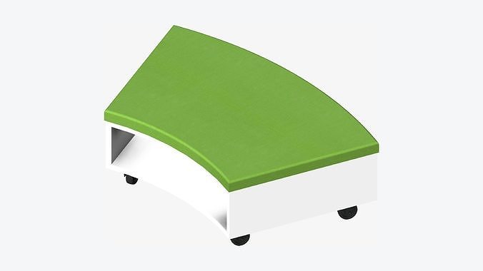 3D model Seat - Library - Integral - Curve - Book Box VR / AR / low ...
