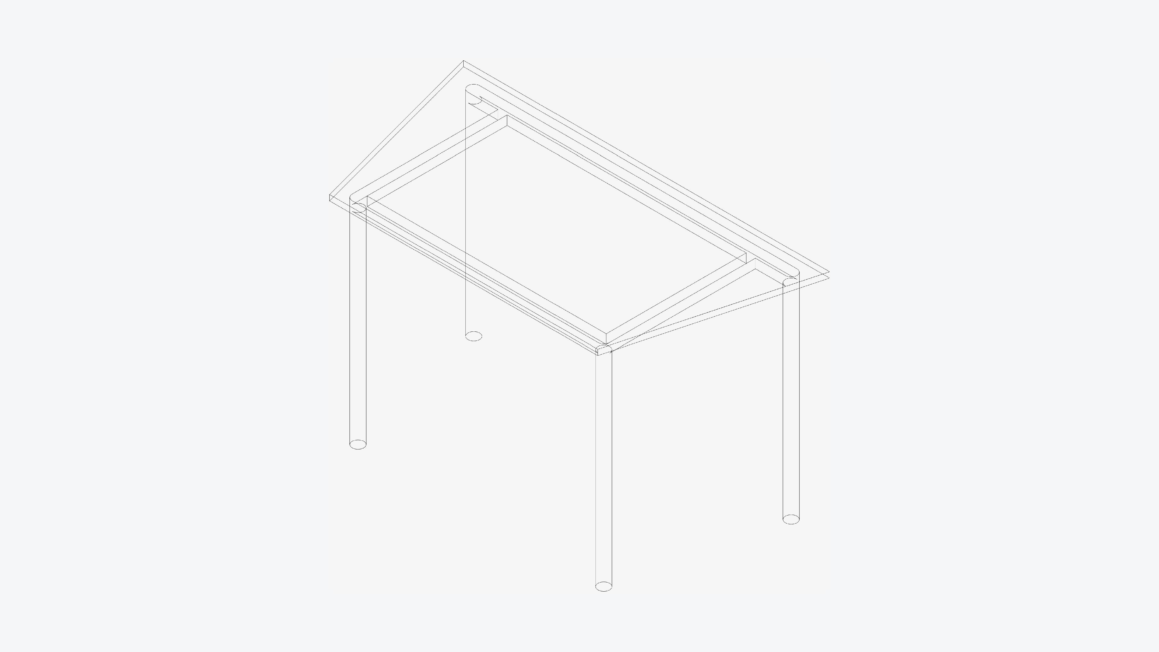 3D model Table - Student - Integral - Trapezium VR / AR / low-poly ...