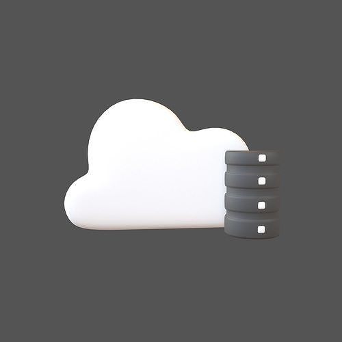 3D model Cloud Database Icon v2 008 VR / AR / low-poly | CGTrader