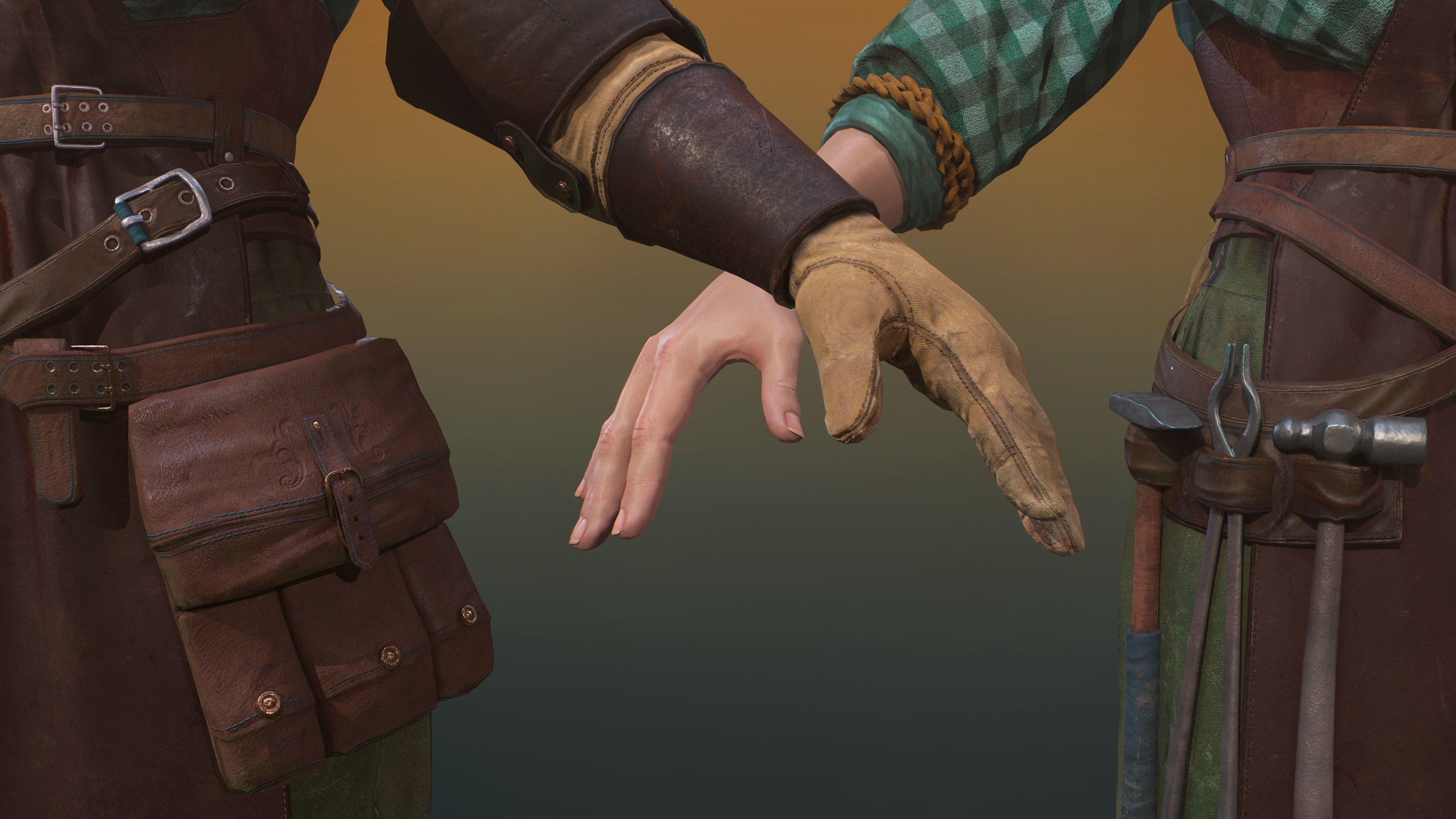 3D model Blacksmith gameready with 29 animations VR / AR / low-poly ...