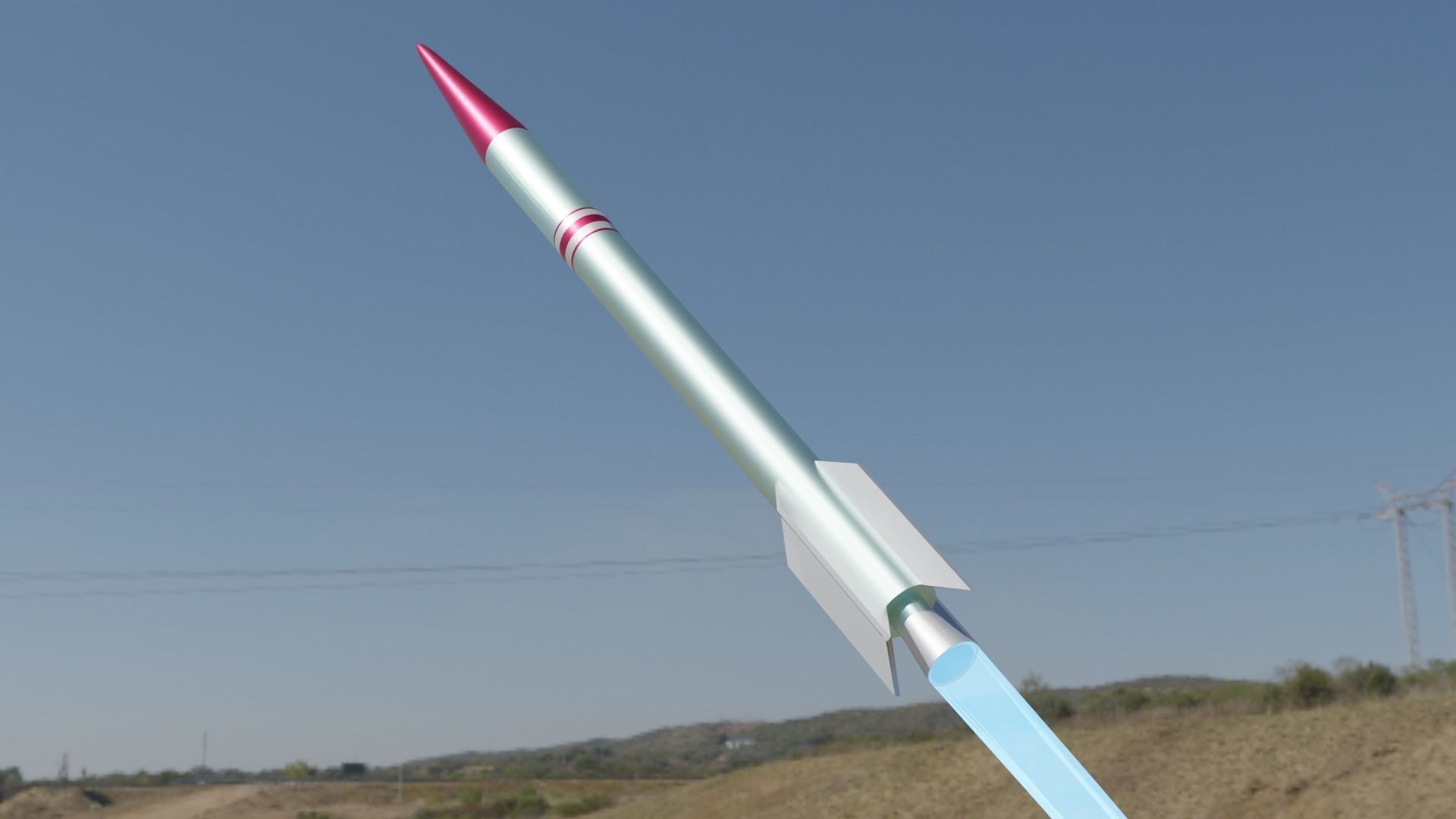 Rocket Low Poly flying in sky free VR / AR / low-poly 3D model | CGTrader