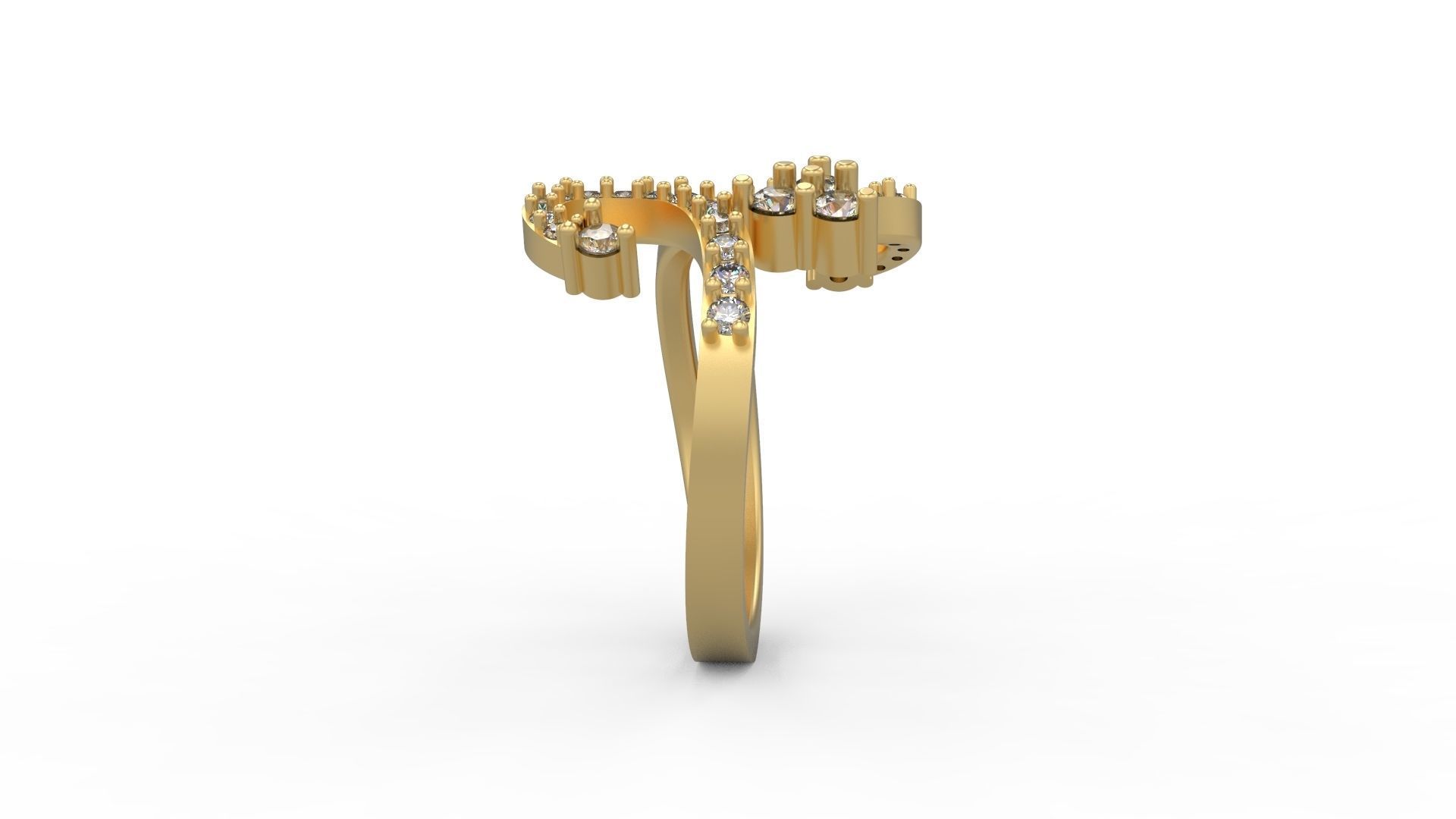 Arrow Solitaire Ring 366 3D model 3D printable | CGTrader
