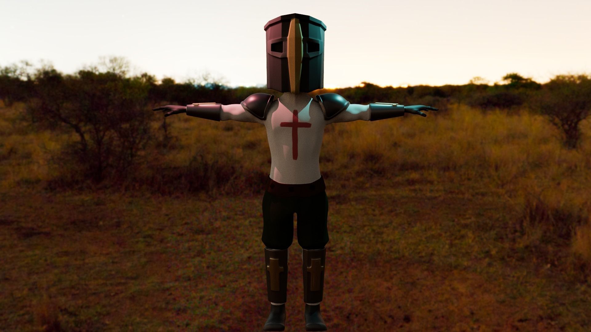 Cartoon Templar Knight 3D model | CGTrader