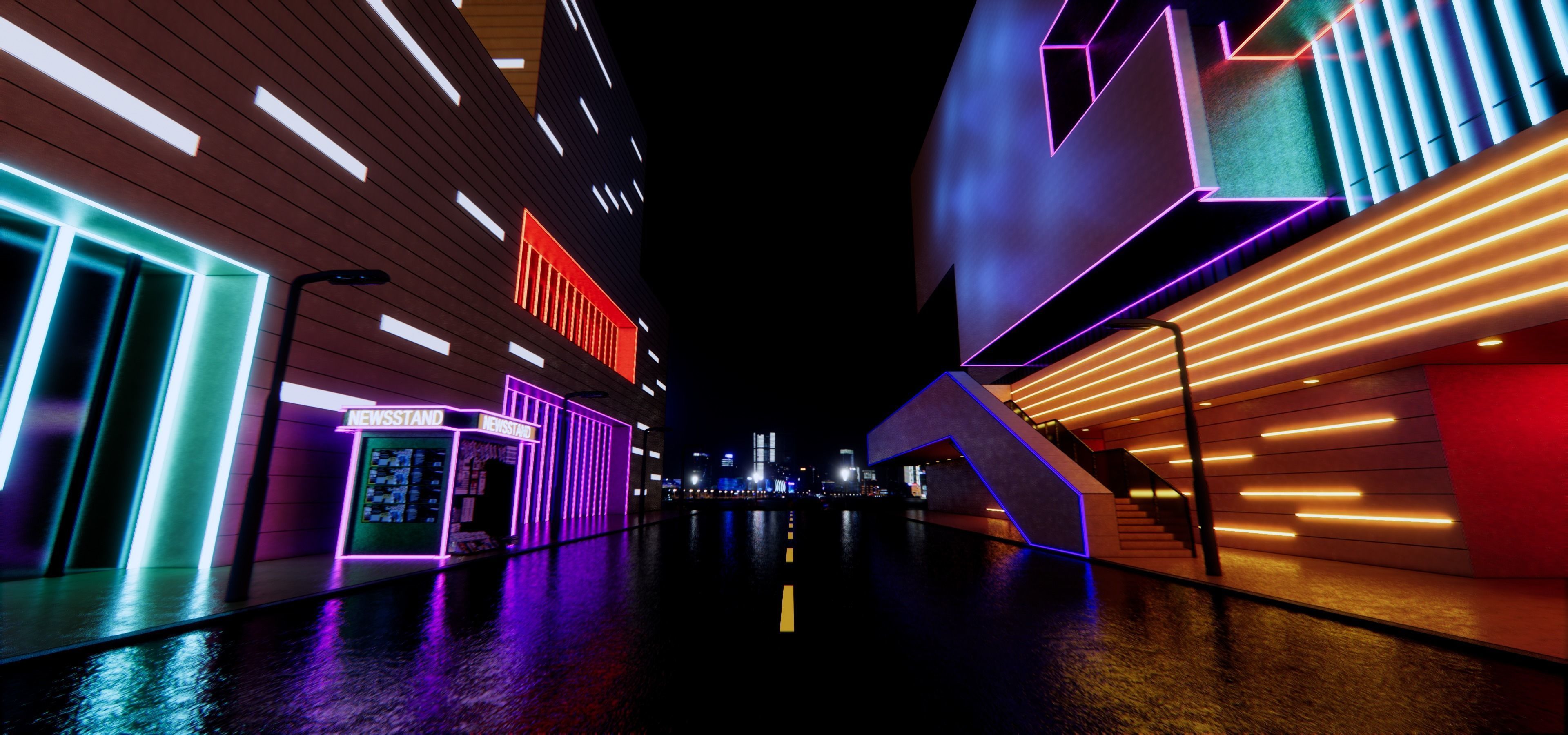 Cyber Street 3D model | CGTrader