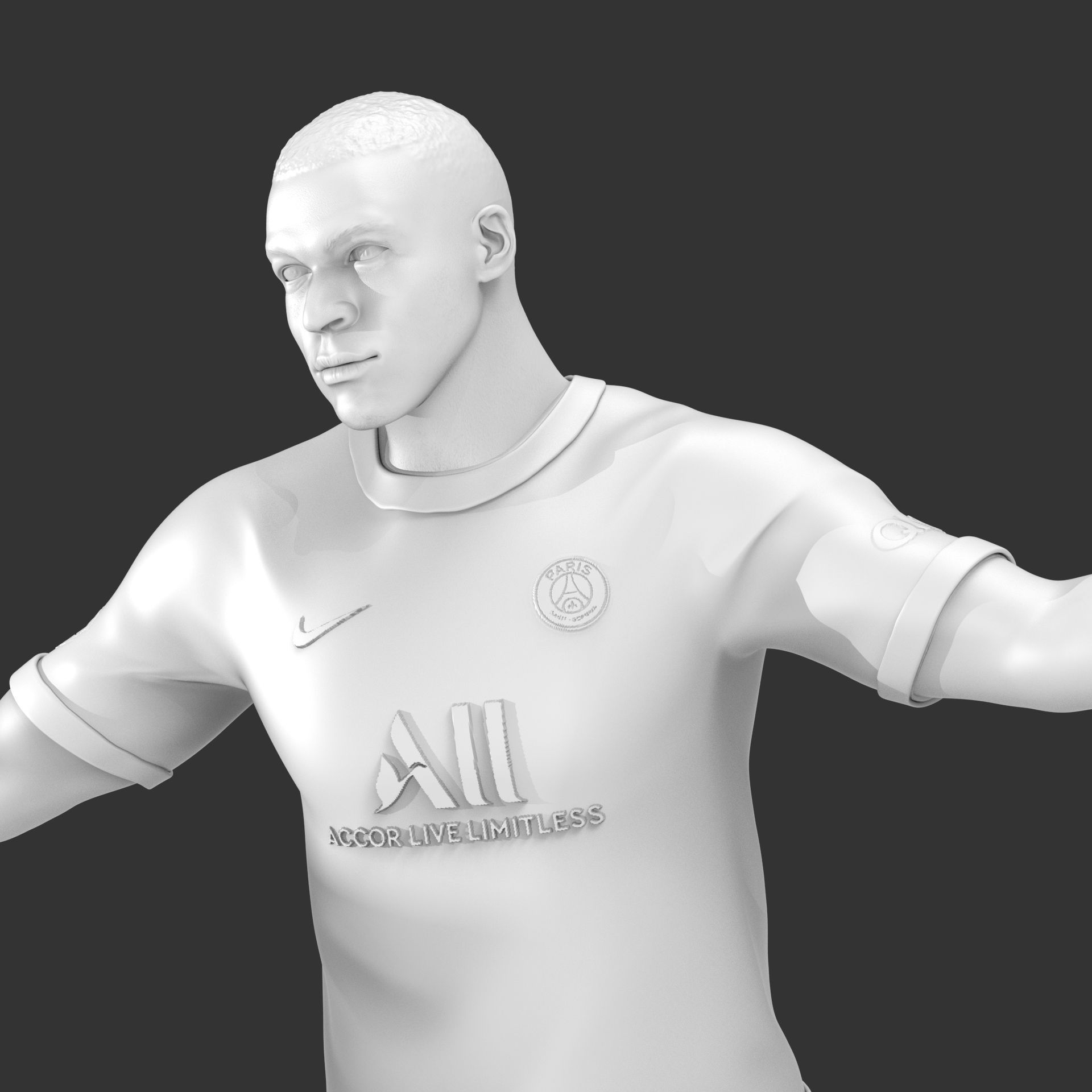 Kylian Mbappe 3D Printable 2 3D model 3D printable | CGTrader