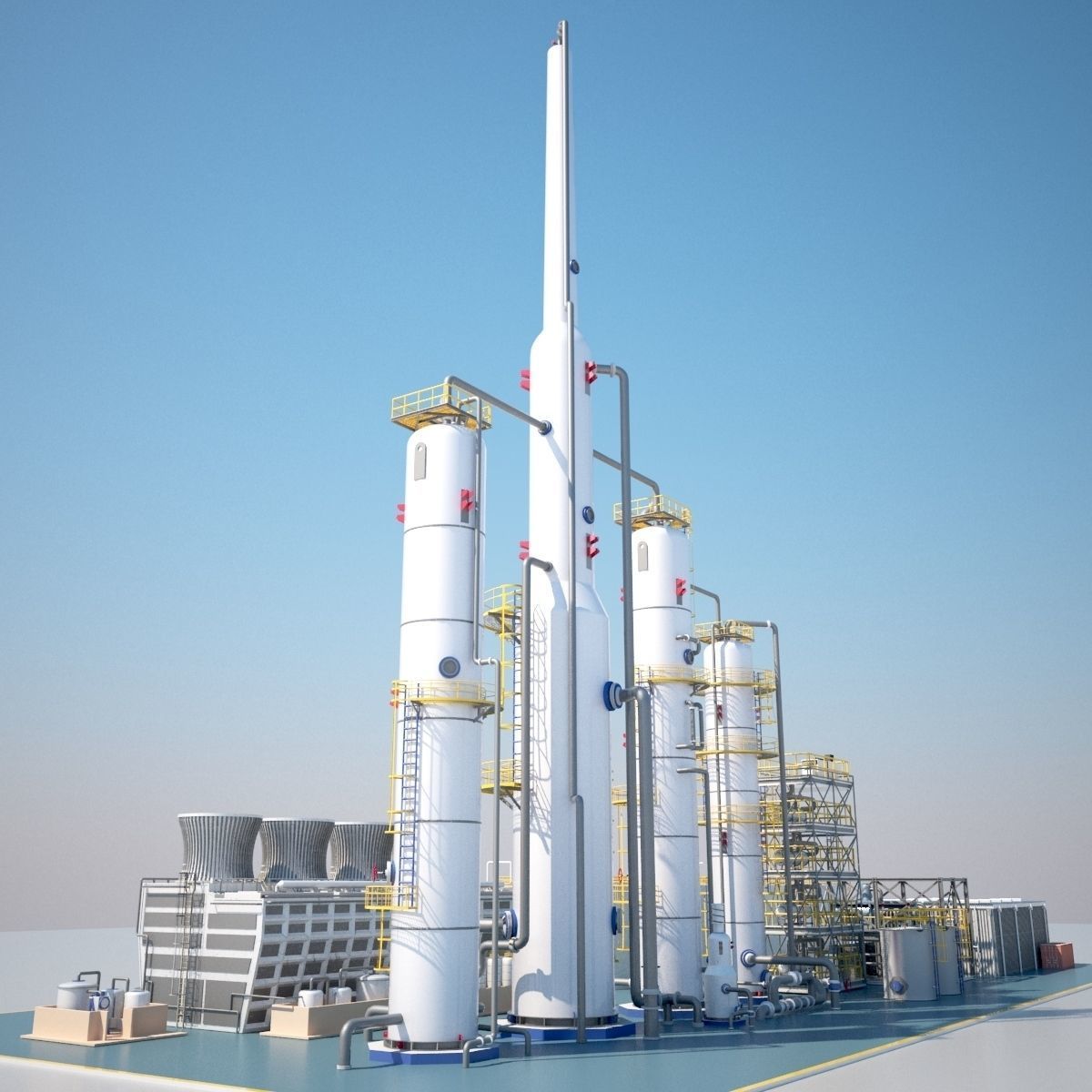 Small Industrial Oil Refinery 3D model | CGTrader