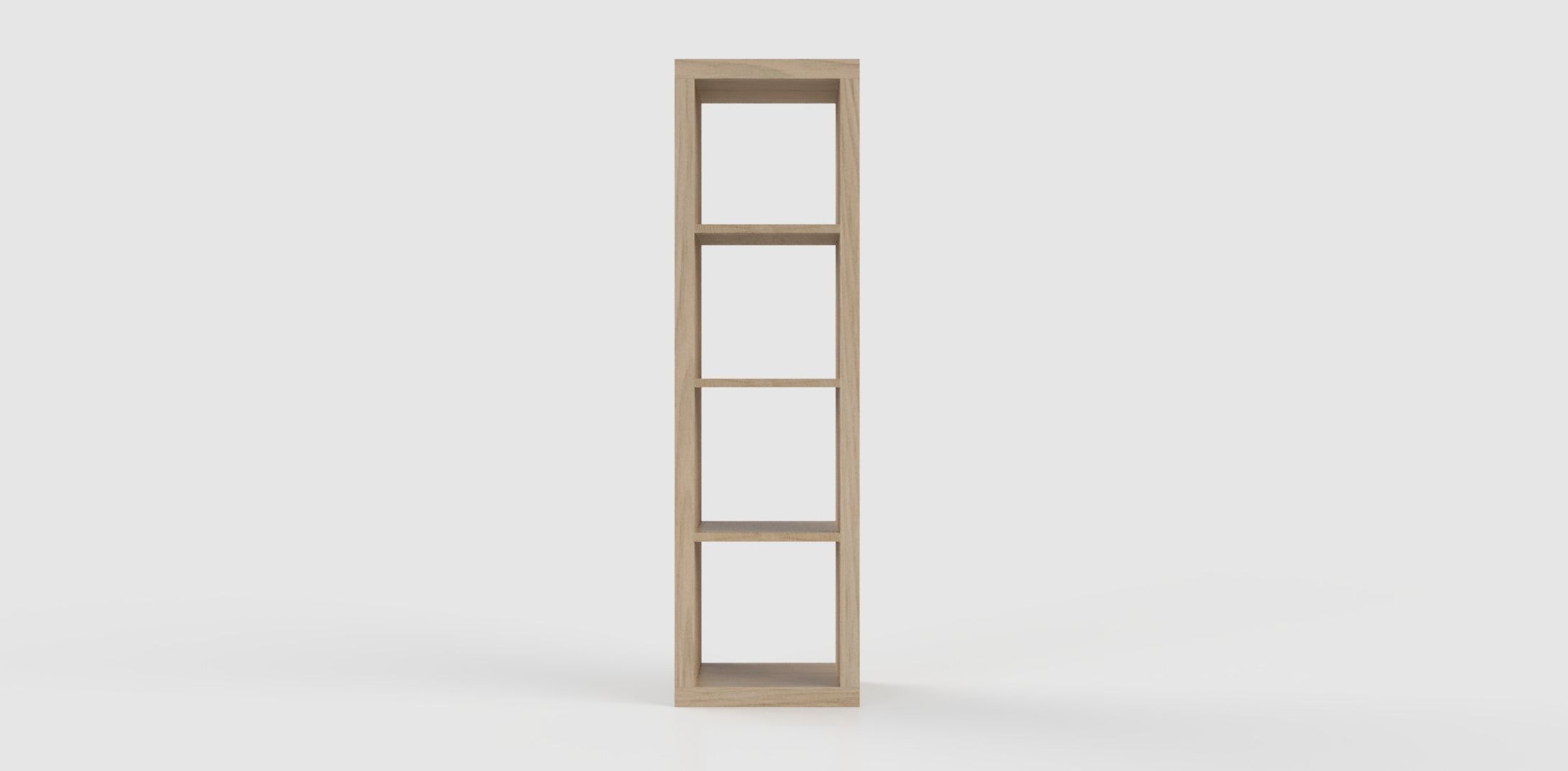 IKEA KALLAX 1x4 Shelf Unit Walnut Effect Light Grey 3D model | CGTrader
