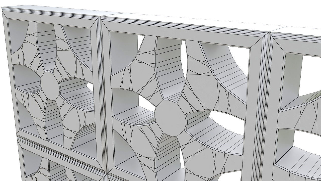 Concrete latticework 3D model | CGTrader