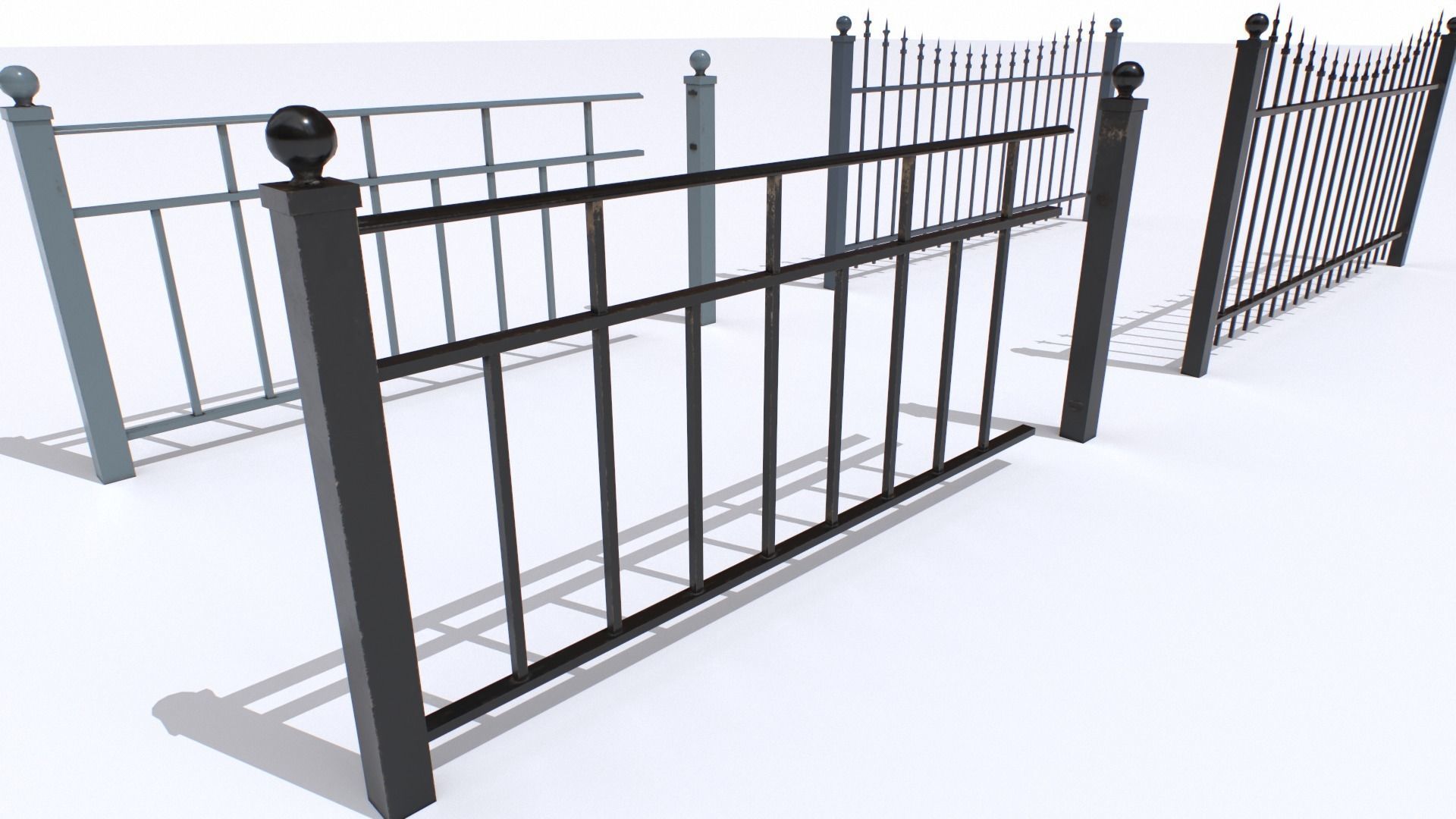 3D model Metal Fences Pack 1 VR / AR / low-poly | CGTrader