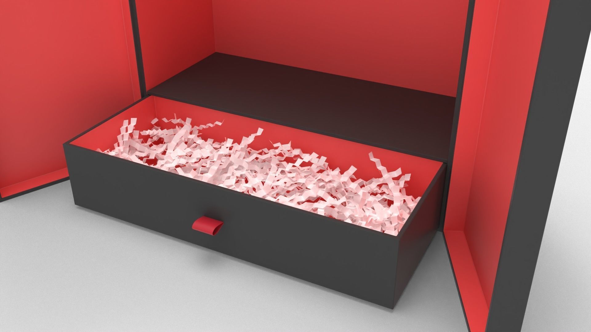 Crinkle Paper Vertical Double Doors Box with Drawer 3D model | CGTrader