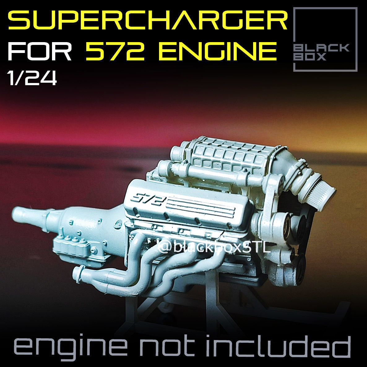 Supercharger set for 572 ENGINE 1-24th 3D model 3D printable | CGTrader