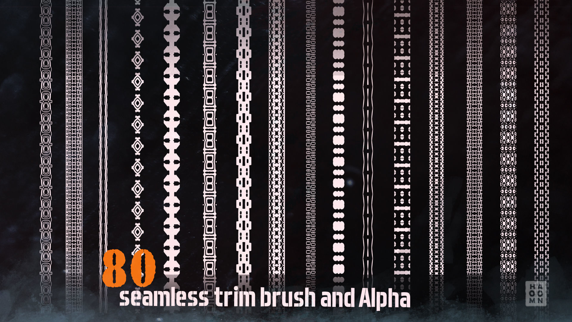 80 seamless trim brush and alpha Texture | CGTrader