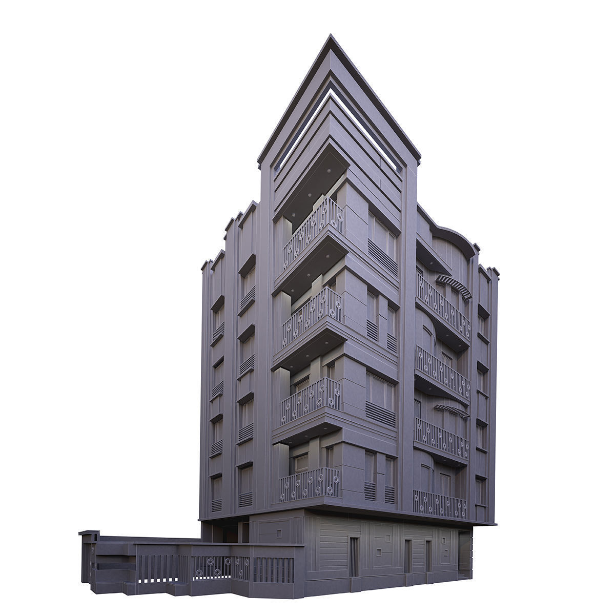 Curve building 3D model | CGTrader