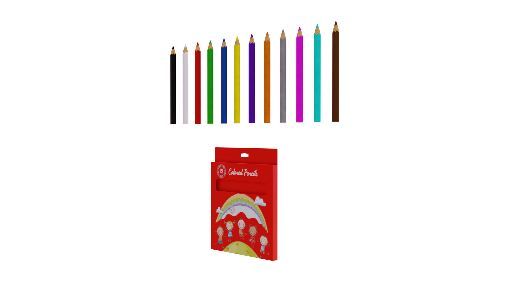 3D model Colored pencils - Box VR / AR / low-poly | CGTrader