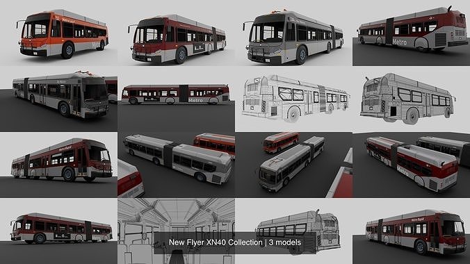 New Flyer XN40 Collection | CGTrader