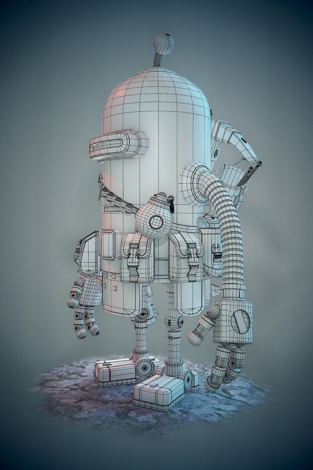 3D model Rusty The Robot VR / AR / low-poly | CGTrader