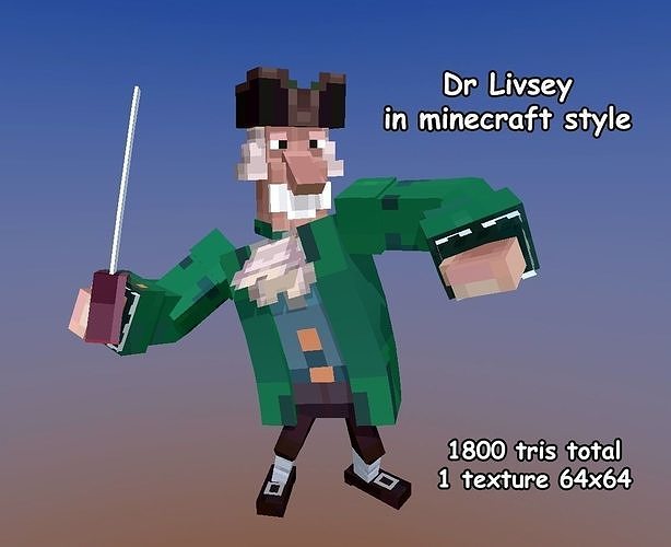 3D model Dr Livsey in minecraft style VR / AR / low-poly | CGTrader