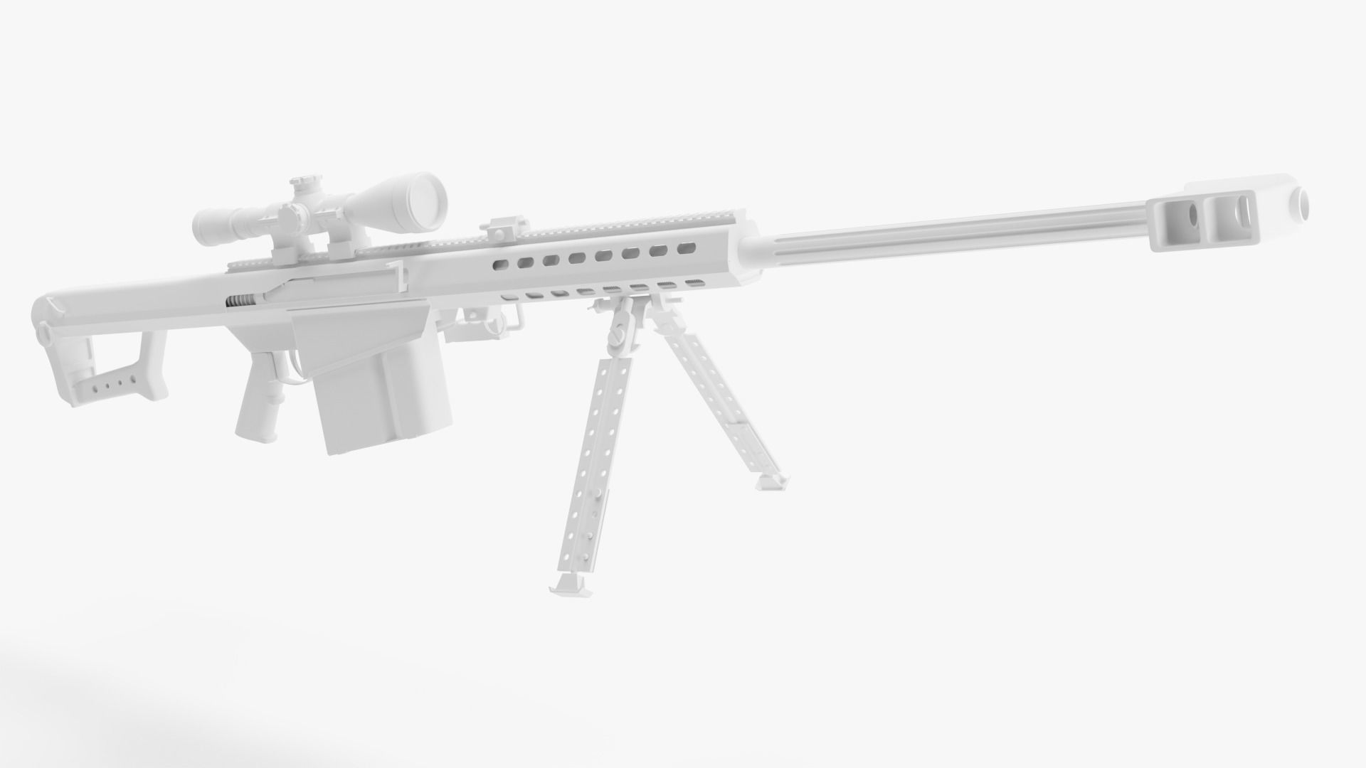 Barrett M82 With Stand Sniper Rifle 3D model | CGTrader