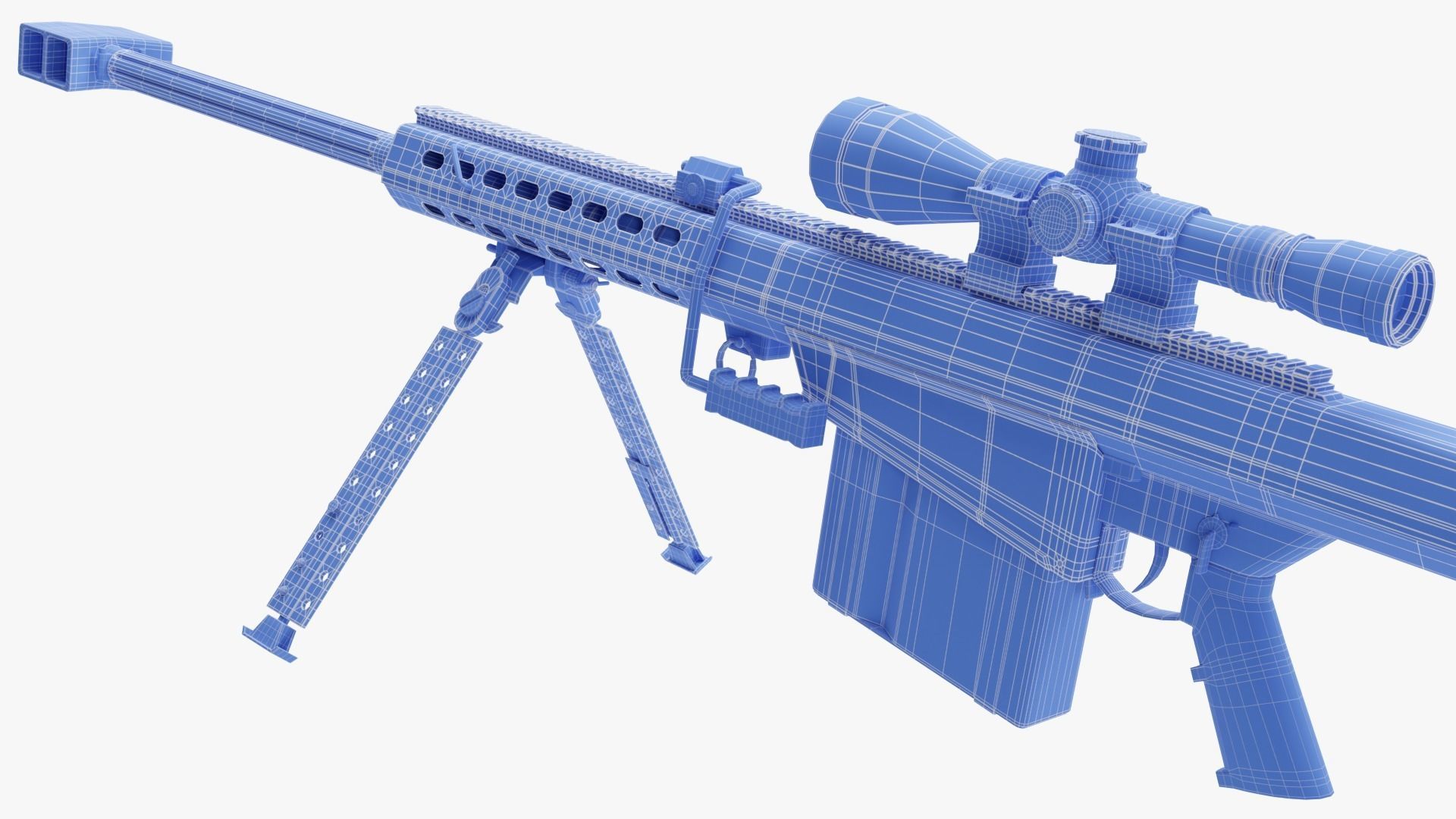 Barrett M82 With Stand Sniper Rifle 3D model | CGTrader