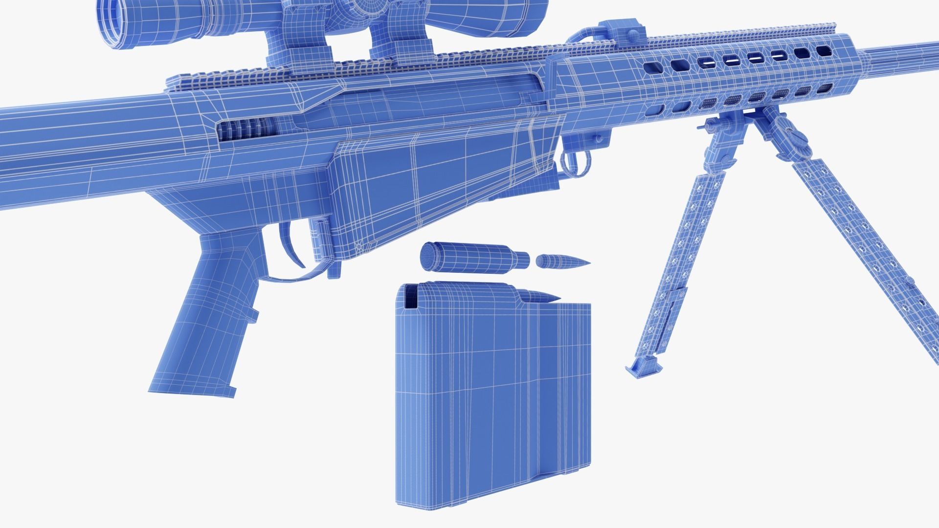 Barrett M82 With Stand Sniper Rifle 3D model | CGTrader