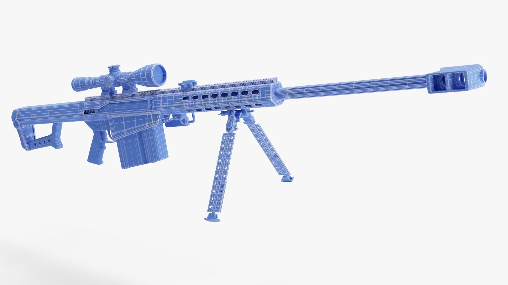 Barrett M82 With Stand Sniper Rifle 3D model | CGTrader