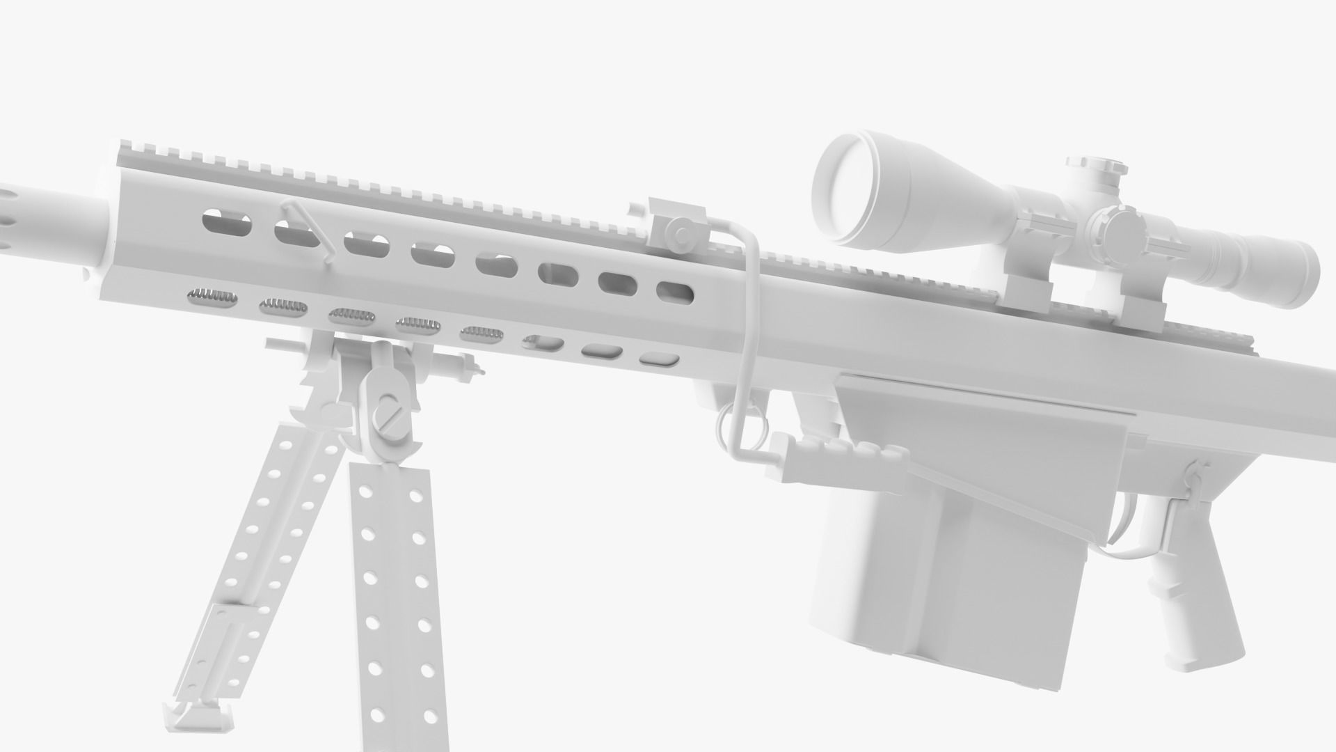 Barrett M82 With Stand Sniper Rifle 3D model | CGTrader