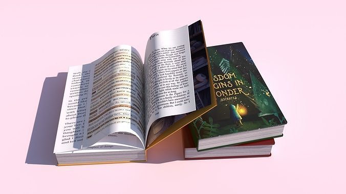 book stack 3D model | CGTrader