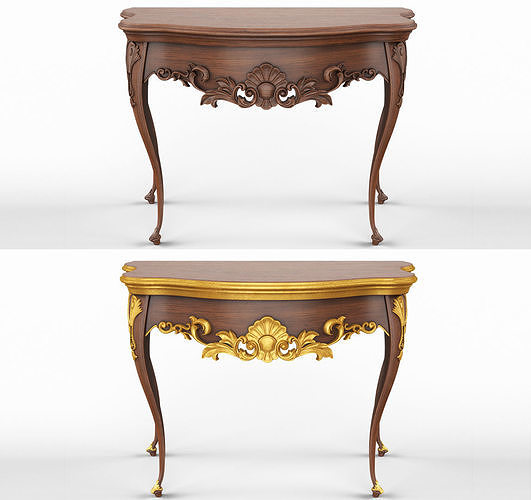 Wooden classic console table 01 01 3D model | CGTrader