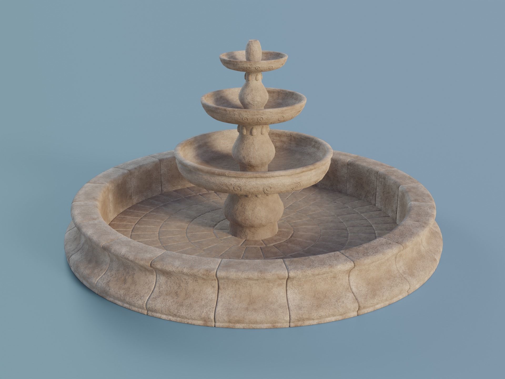 3D model Stone Fountain VR / AR / low-poly | CGTrader