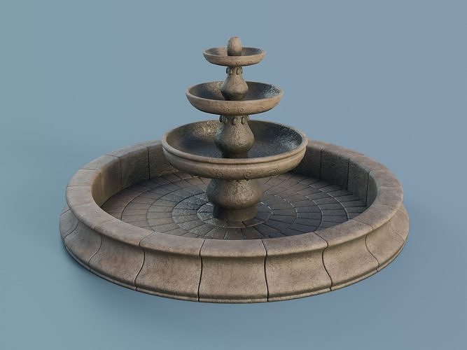 3D model Stone Fountain VR / AR / low-poly | CGTrader