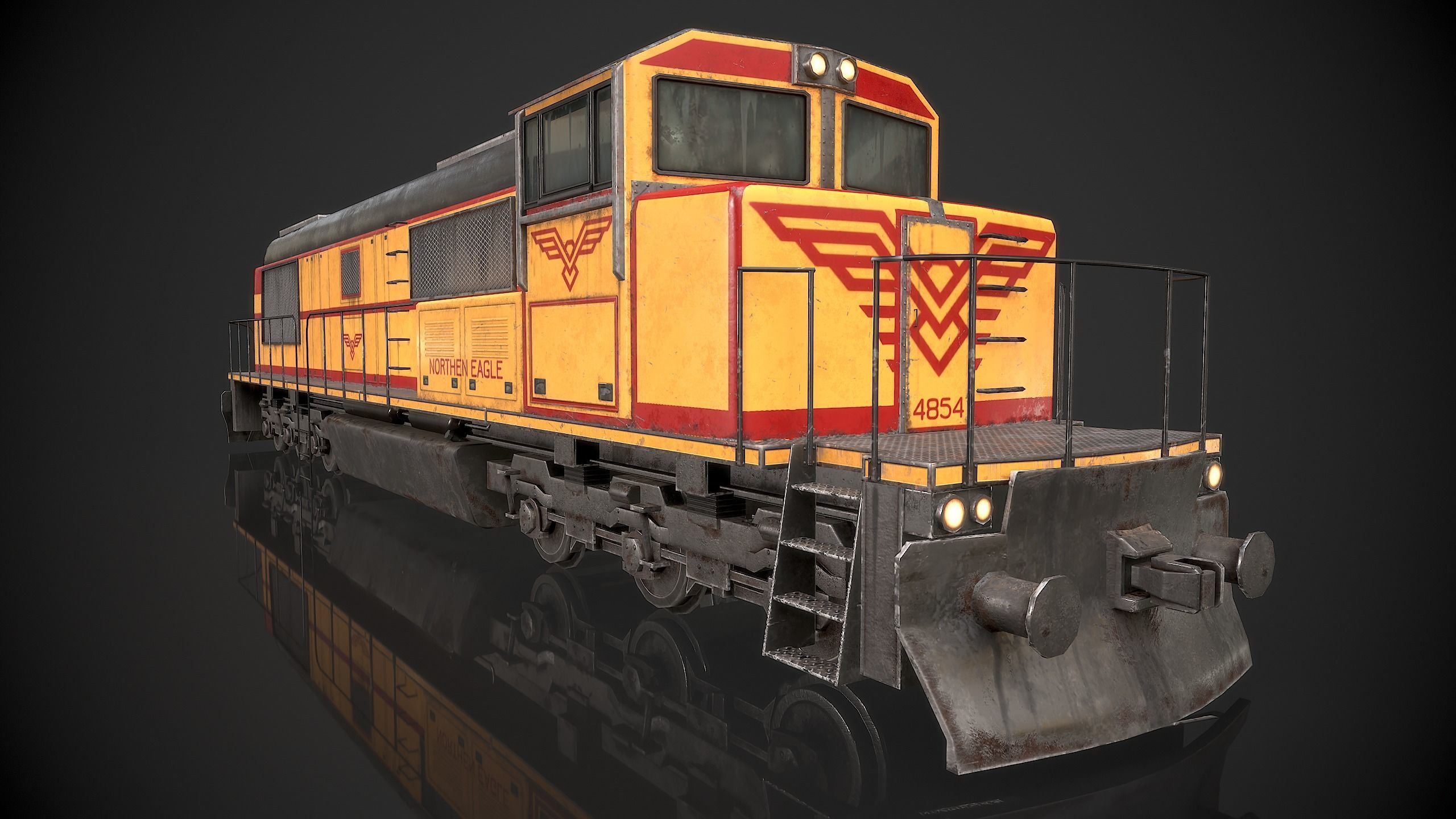 3D model American Locomotive videogame asset VR / AR / low-poly | CGTrader