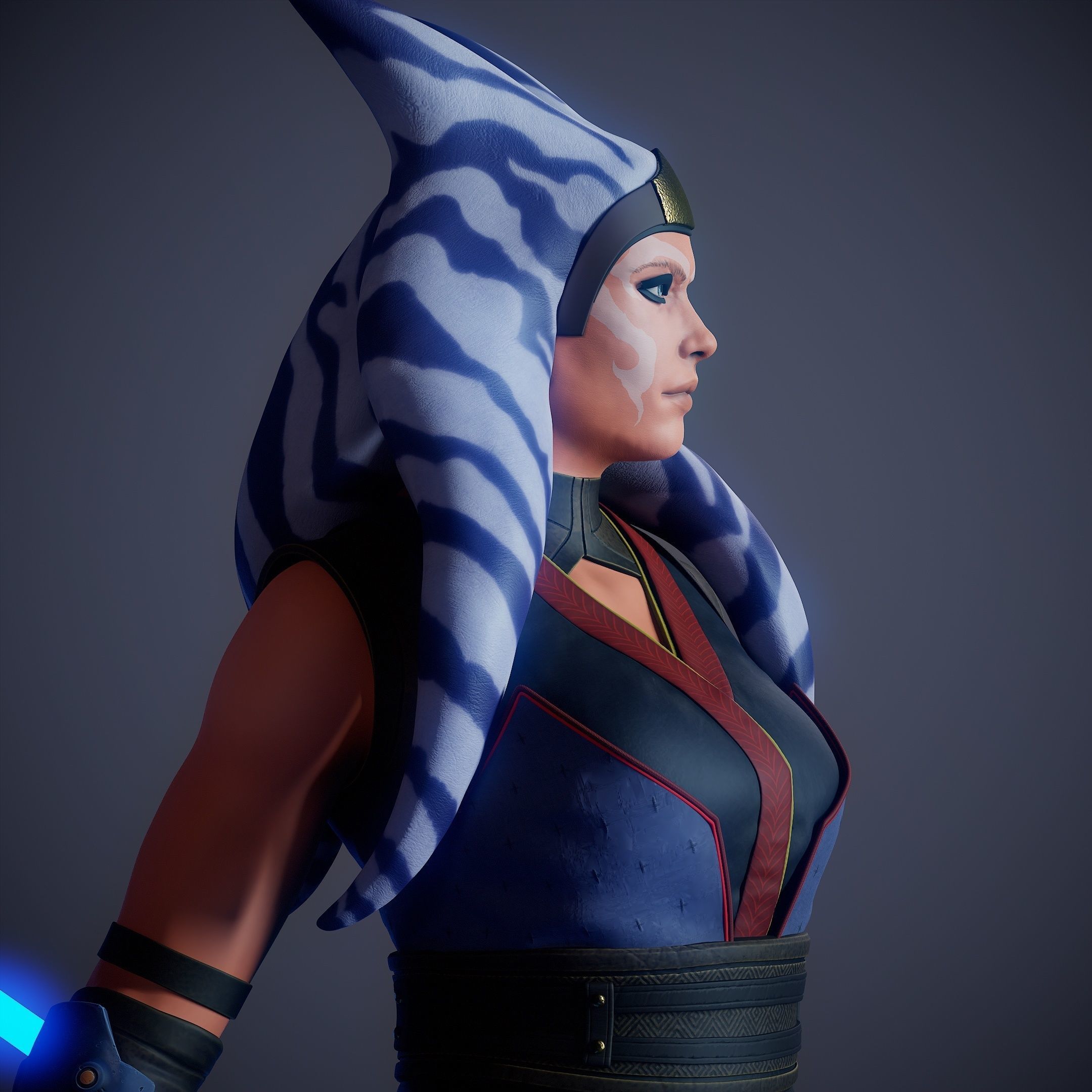Togruta jedi Ahsoka Tano style 3D model 3D printable | CGTrader