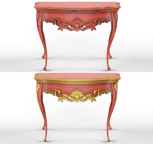Wooden classic console table 01 04 3D model | CGTrader