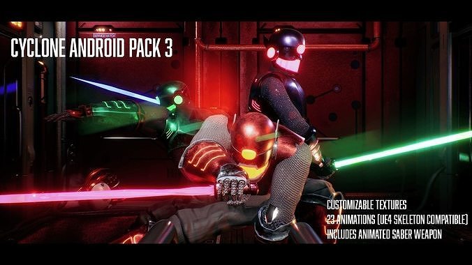 3D model Cyclone - Android Pack 3 VR / AR / low-poly | CGTrader