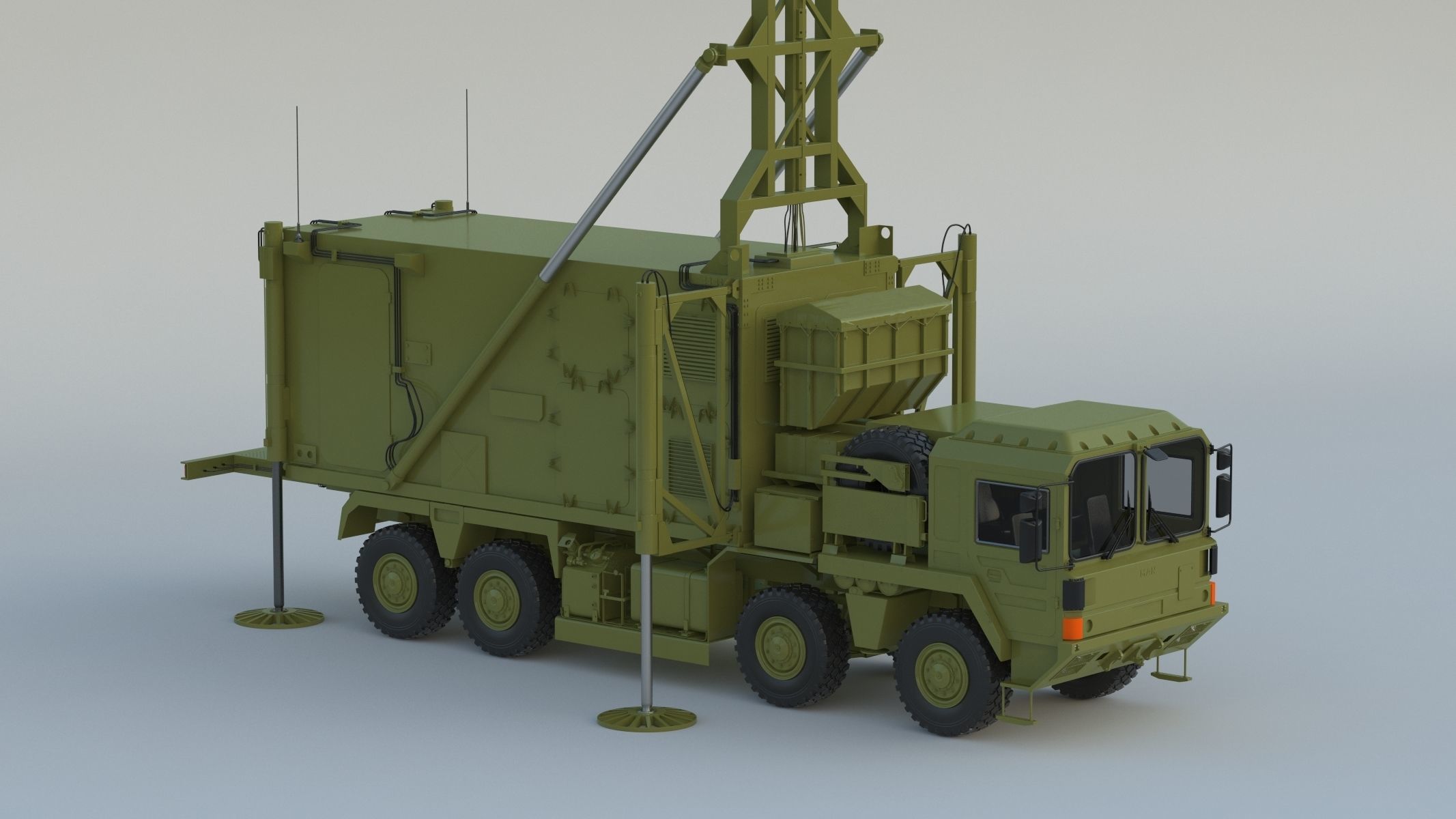 Mobile Tracking Radar Truck 3D model | CGTrader