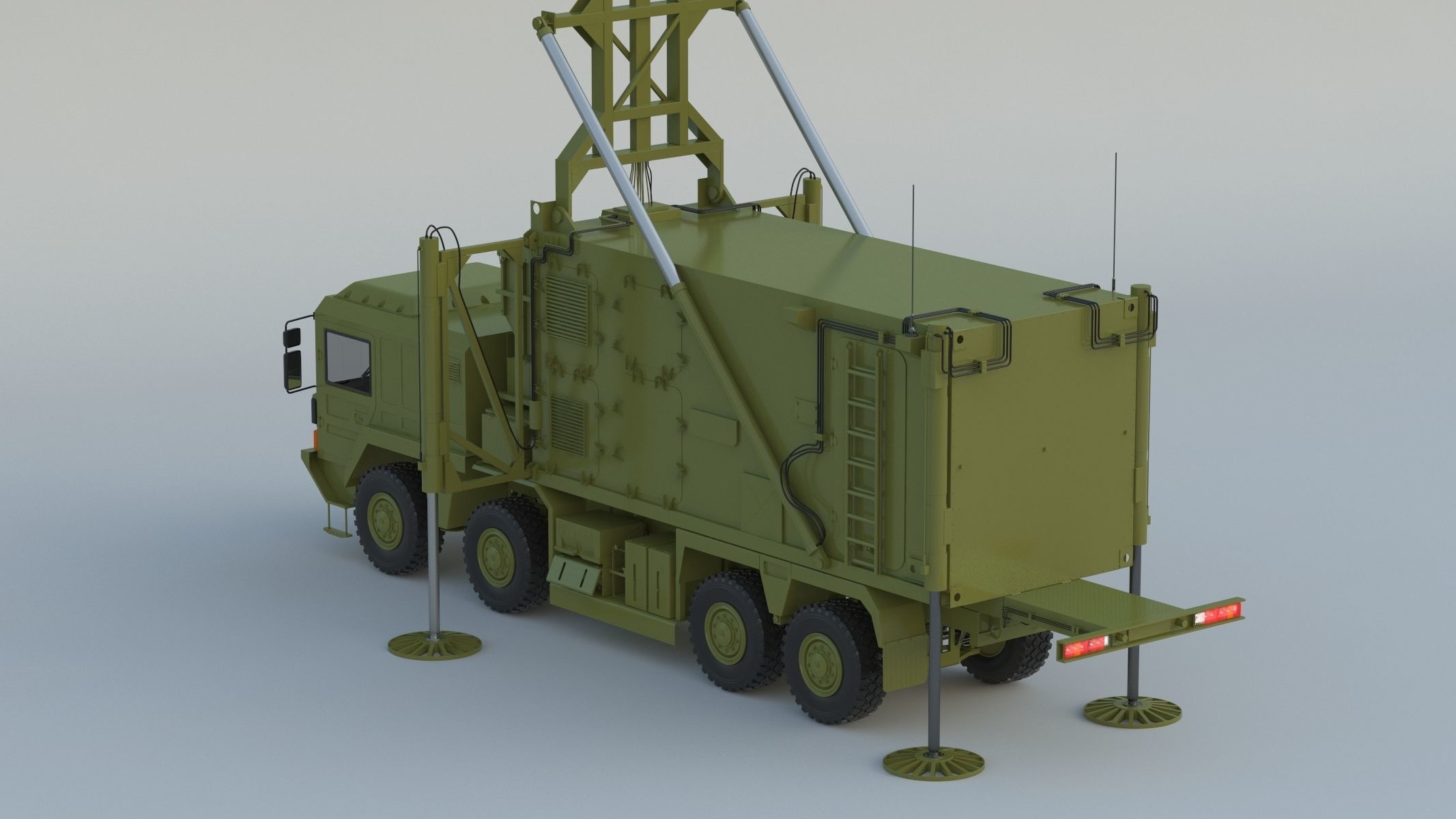 Mobile Tracking Radar Truck 3D model | CGTrader