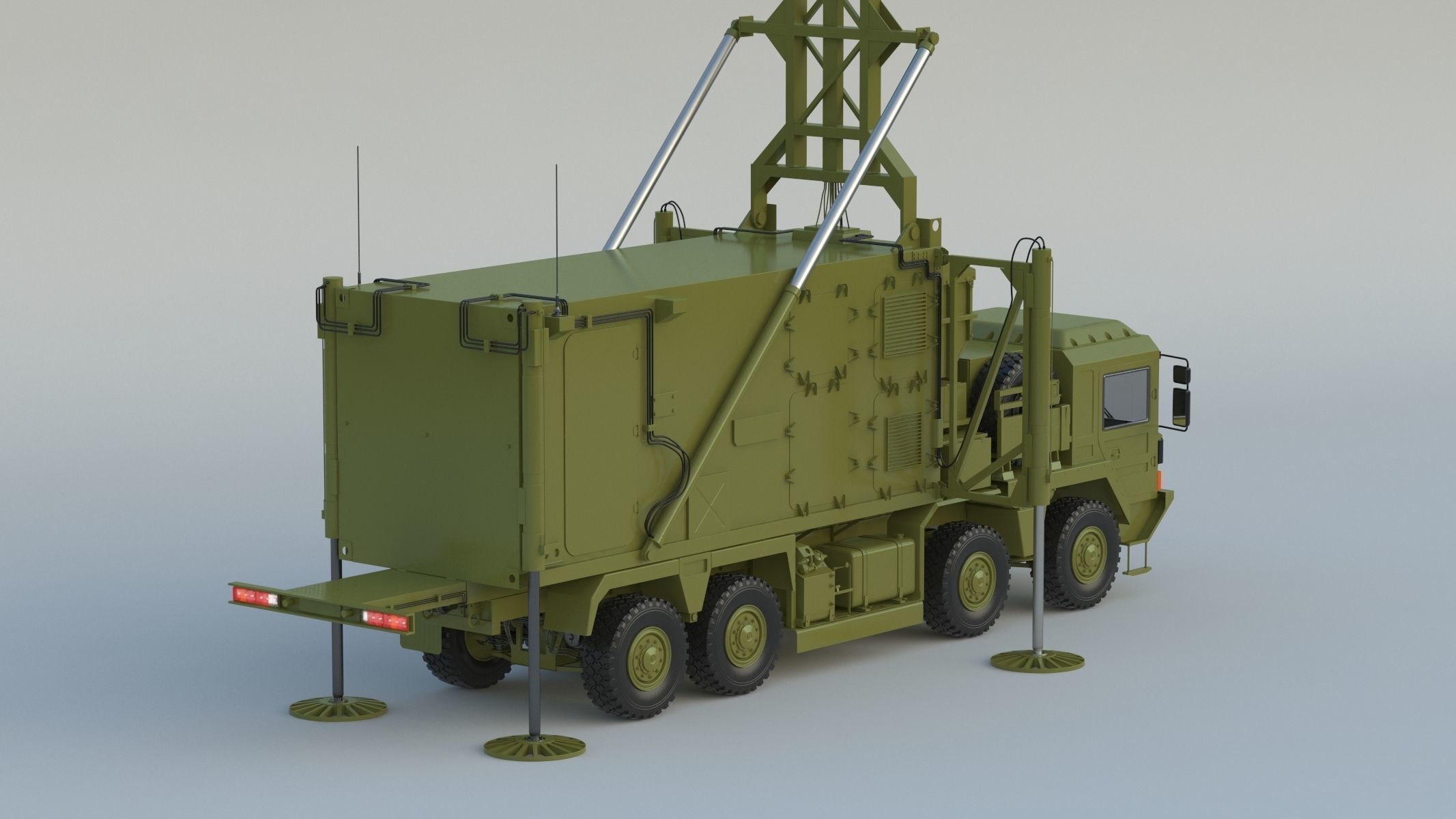Mobile Tracking Radar Truck 3D model | CGTrader