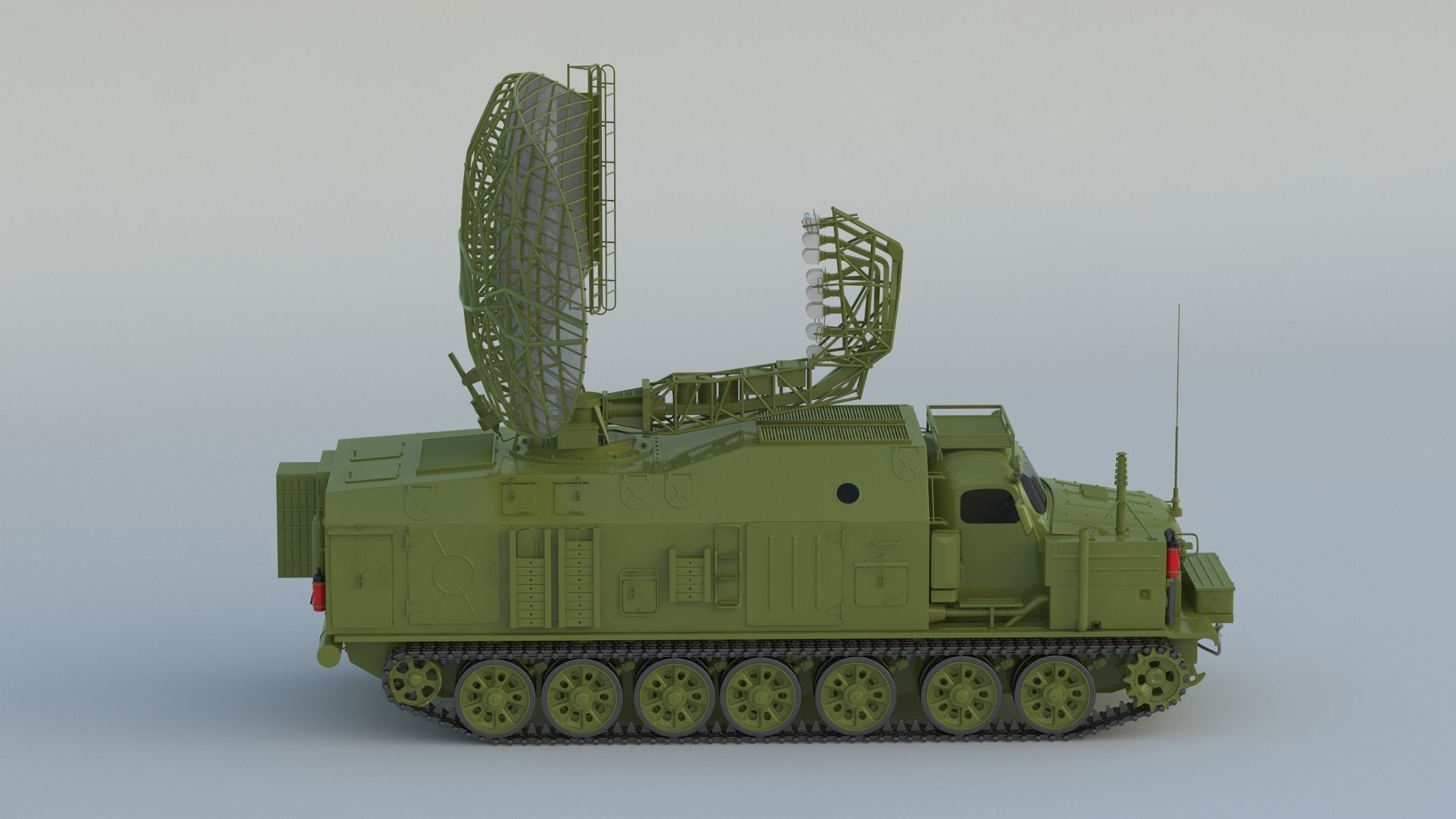 P-40 Radar Armour Long Track 3D model | CGTrader