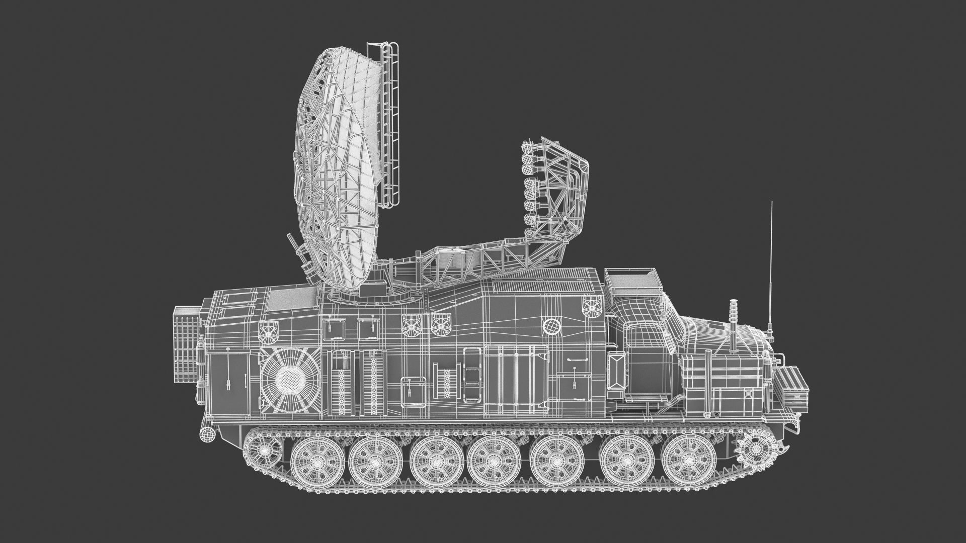 P-40 Radar Armour Long Track 3D model | CGTrader