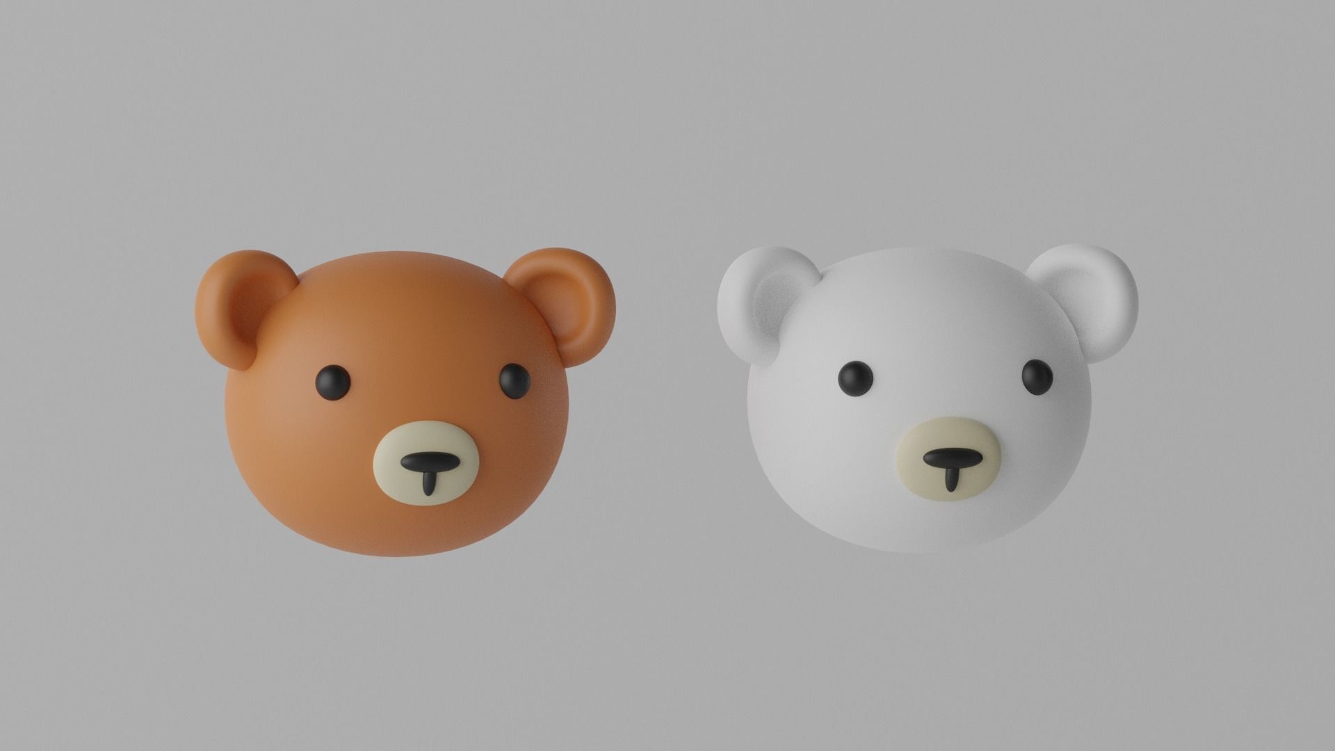 Cartoon Cute Bear Head 3D model | CGTrader